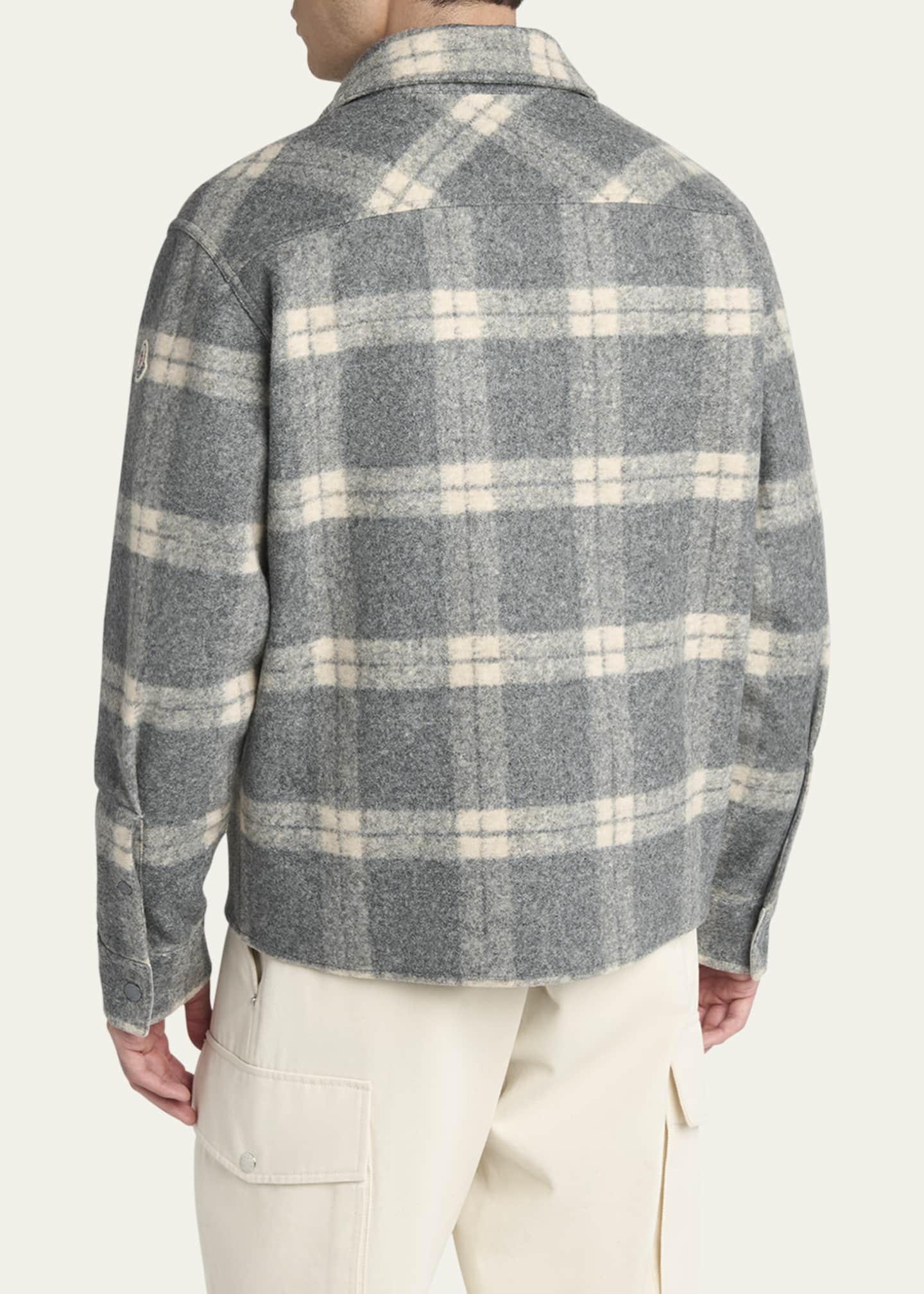 Moncler Men's Tartan Full-Zip Shirt Jacket - Bergdorf Goodman
