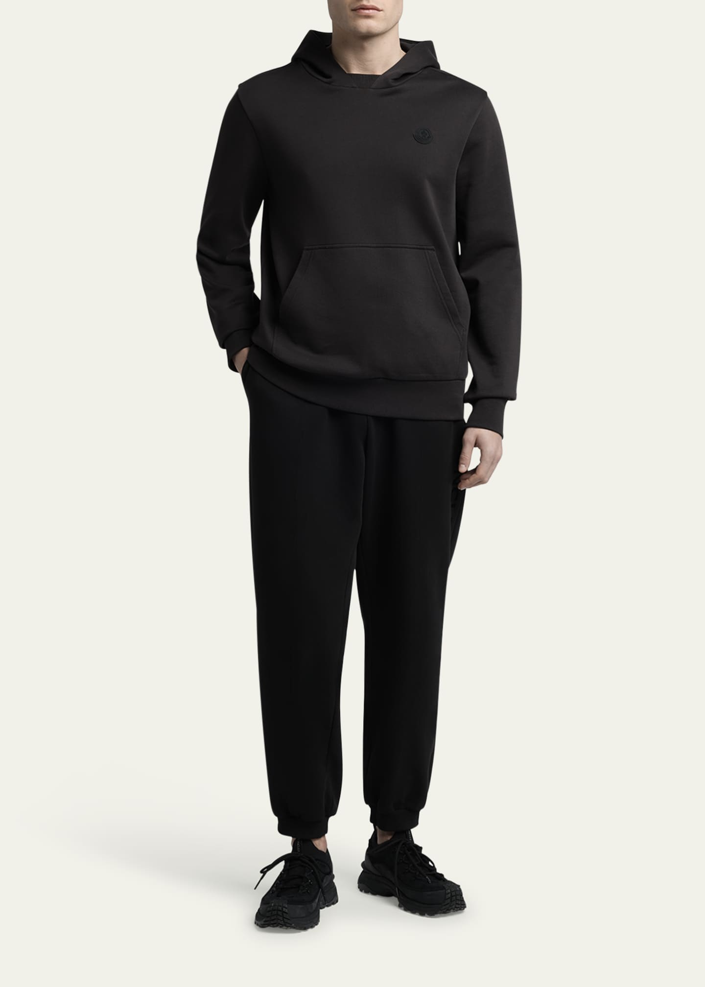 Moncler Men's Cotton Chest-Logo Hoodie - Bergdorf Goodman