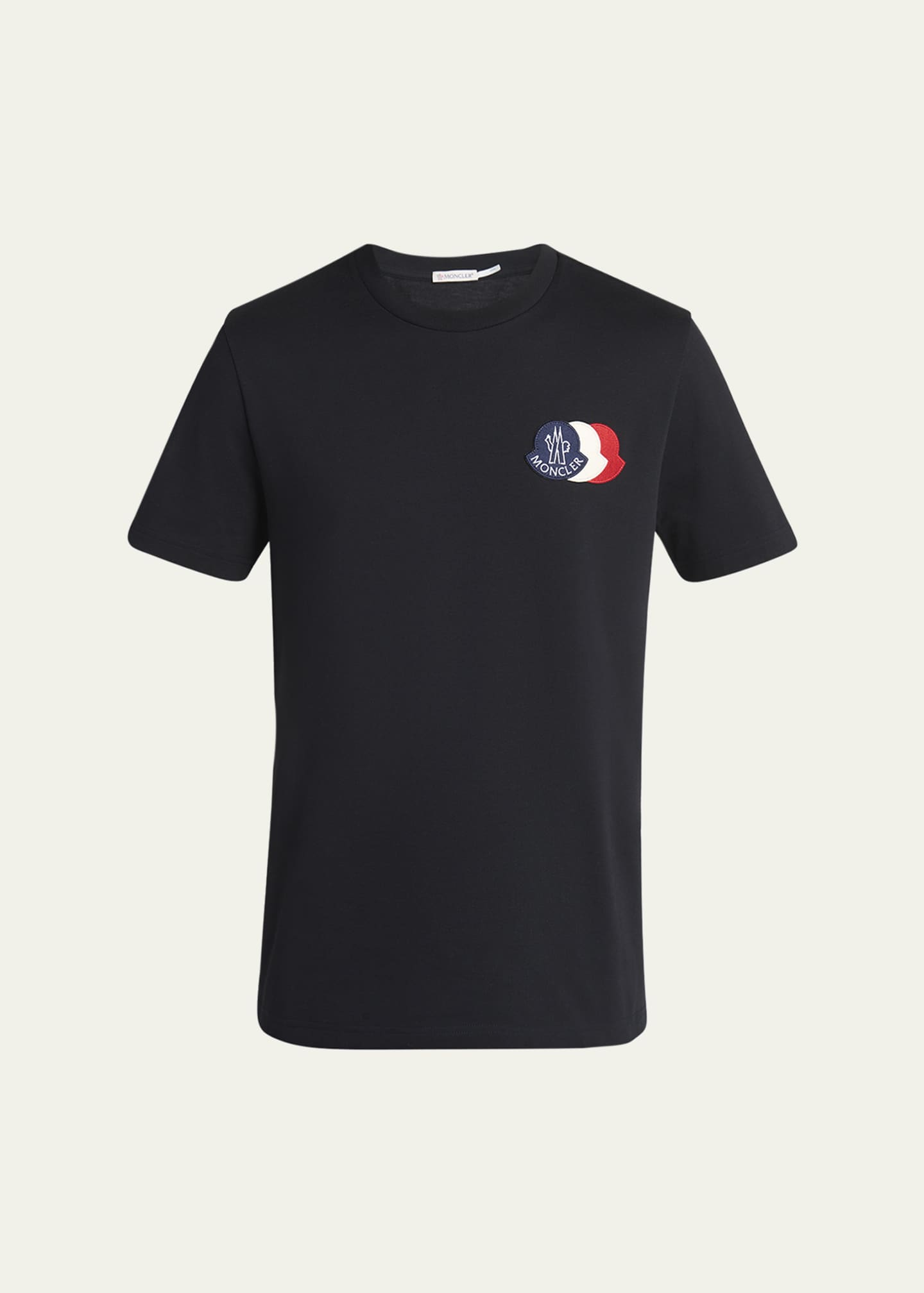 Moncler Men's Cotton Triple Logo Patch Crewneck T-Shirt - Bergdorf Goodman