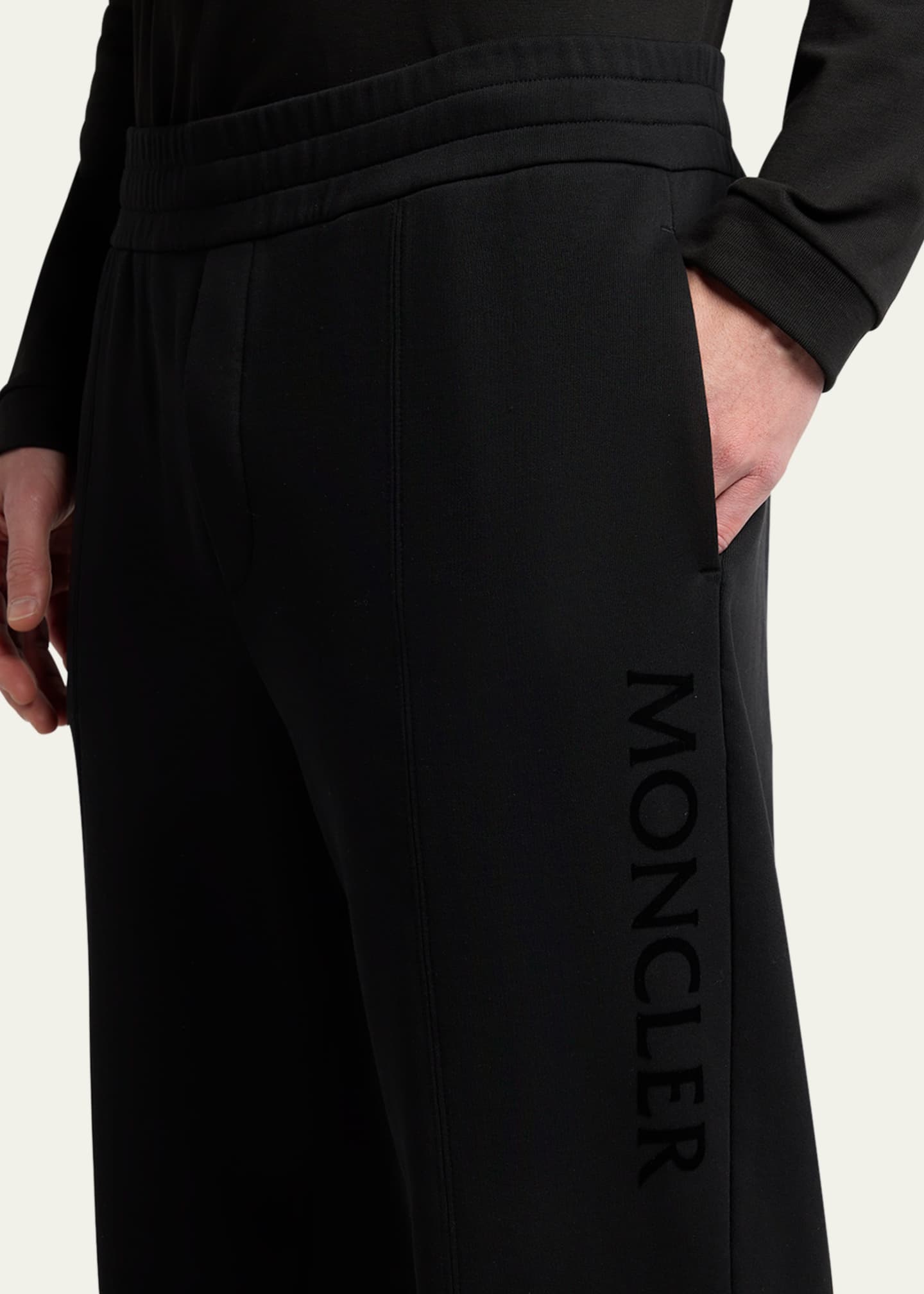 Moncler Men's Fleece Logo Sweatpants - Bergdorf Goodman