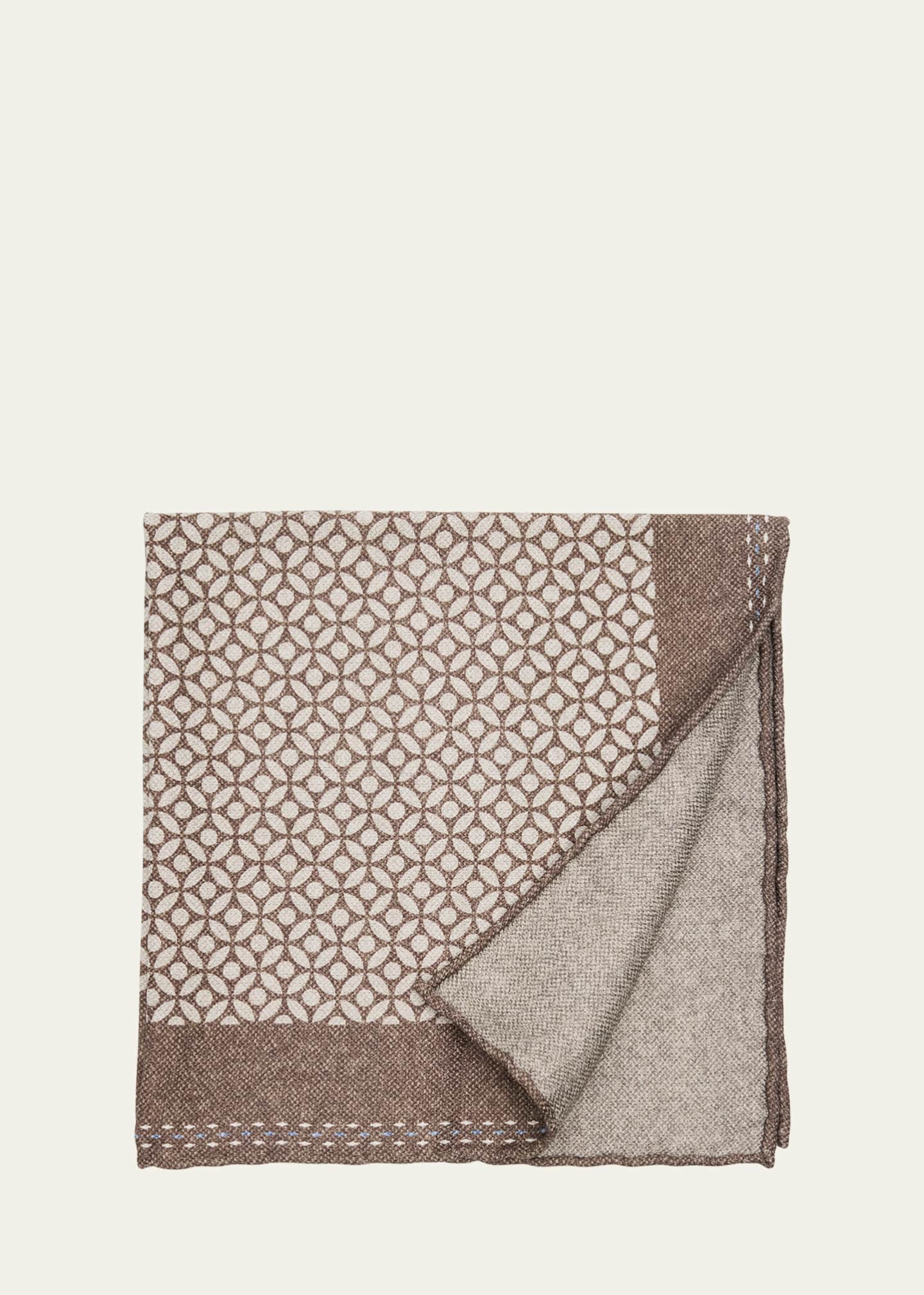 Brunello Cucinelli Men's Geometric-Print Silk Pocket Square - Bergdorf ...
