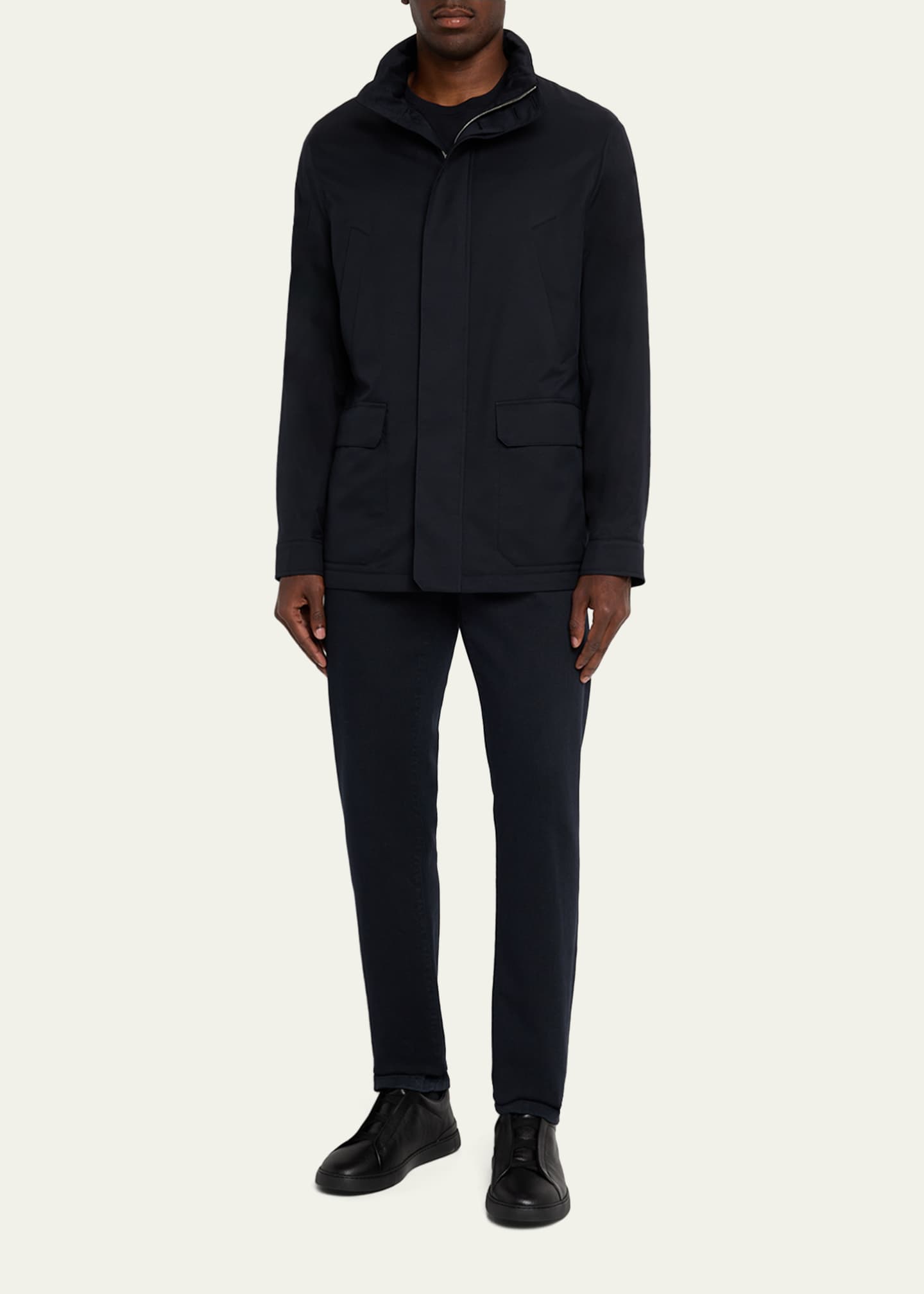 ZEGNA Men's Technical Full-Zip Car Coat - Bergdorf Goodman