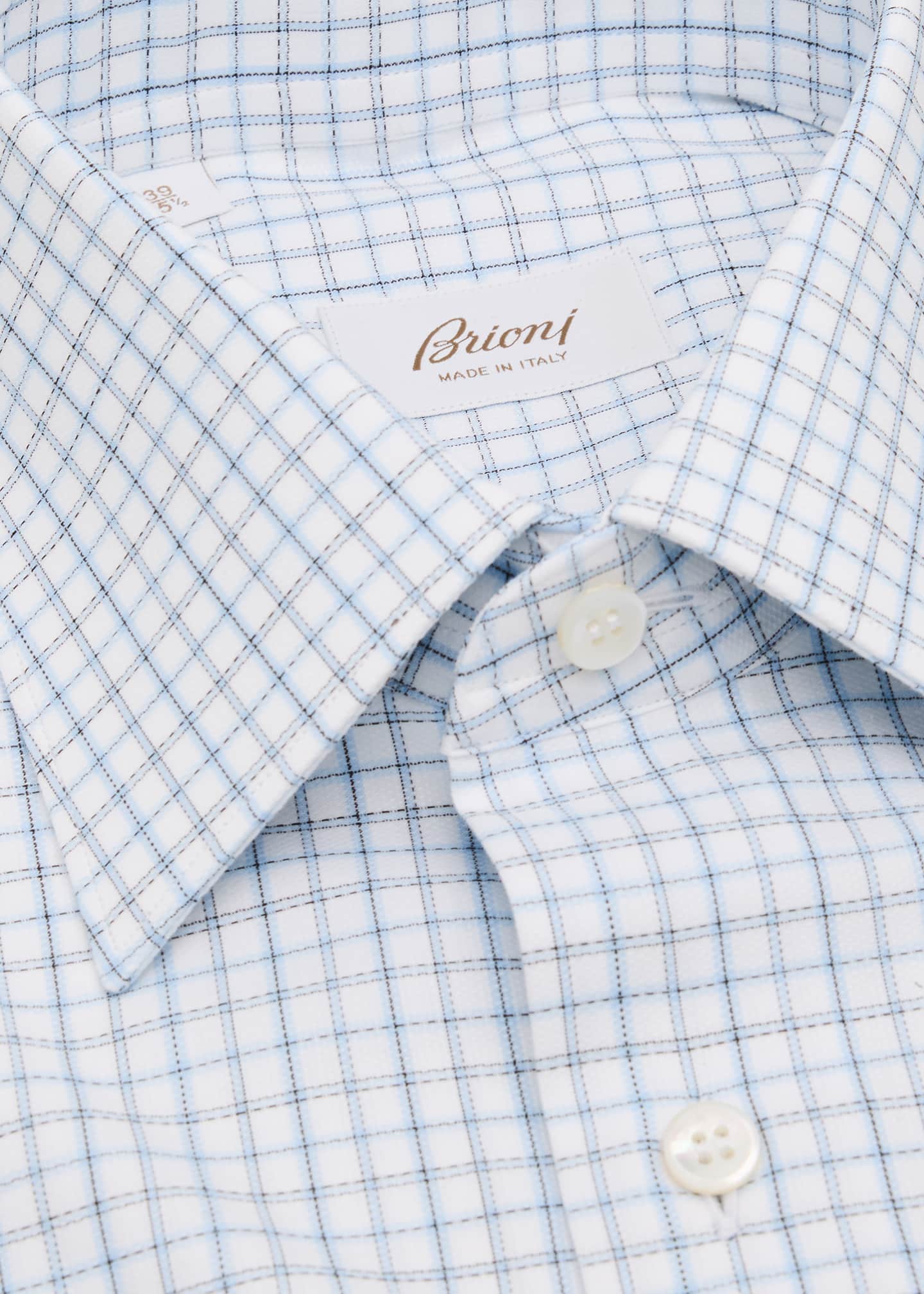 Brioni Men's Cotton Graph Check Dress Shirt - Bergdorf Goodman