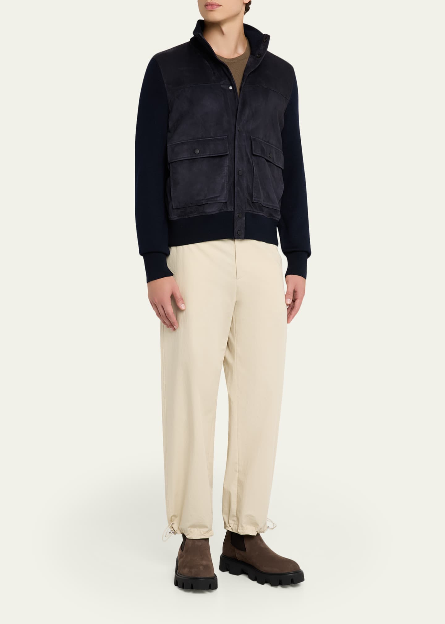 Moncler Men's Peak City Nubuck Lug-Sole Chelsea Boots - Bergdorf Goodman