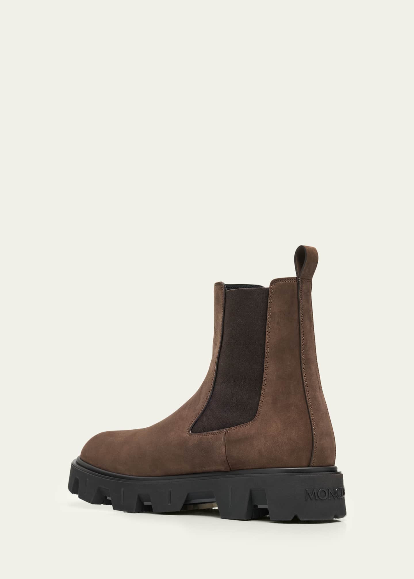 Moncler Men's Peak City Nubuck Lug-Sole Chelsea Boots - Bergdorf Goodman