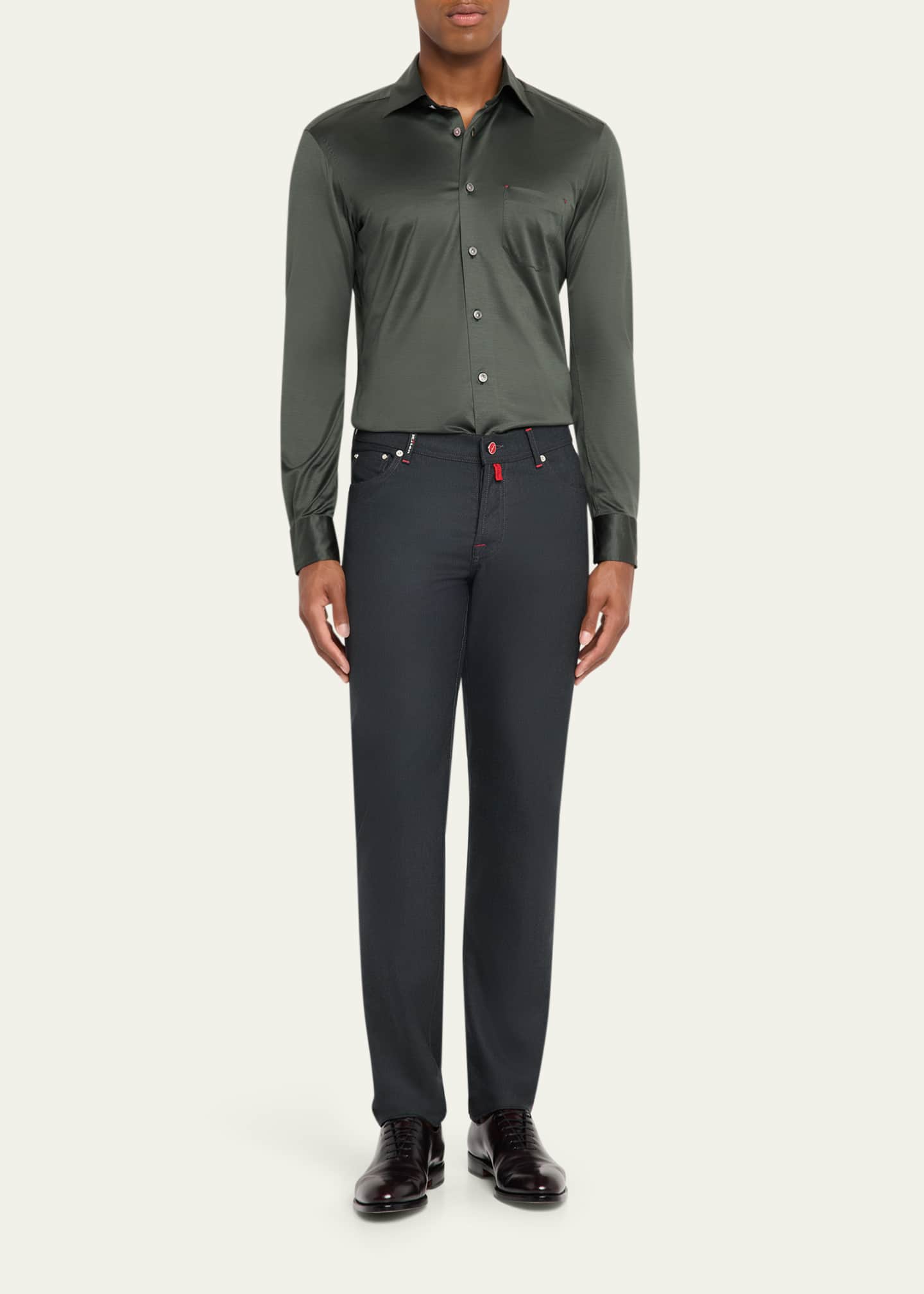 Kiton Men's Nerano Jersey Pocket Button-Down Shirt - Bergdorf Goodman