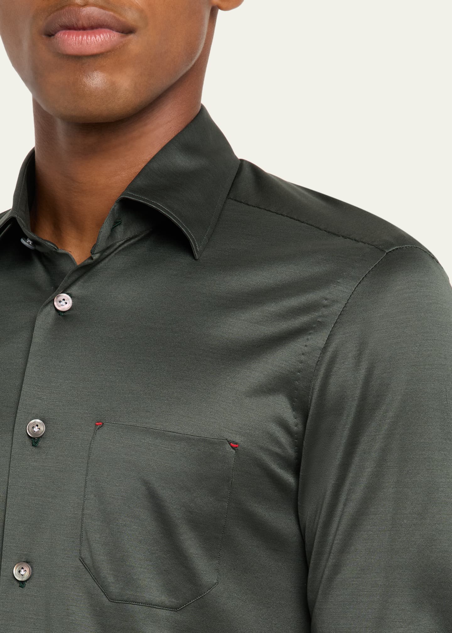 Kiton Men's Nerano Jersey Pocket Button-Down Shirt - Bergdorf Goodman