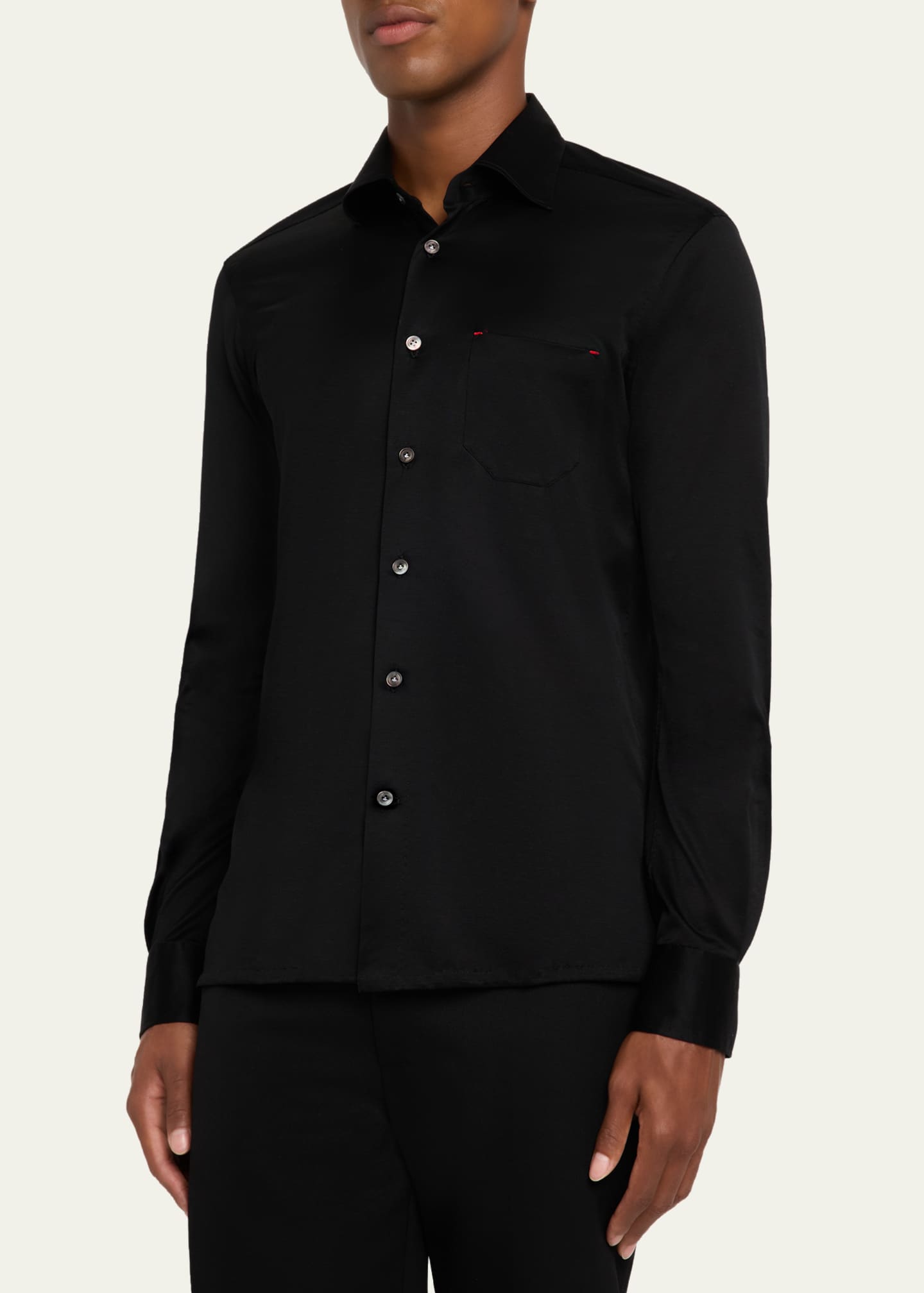 Kiton Men's Nerano Jersey Pocket Button-Down Shirt - Bergdorf Goodman