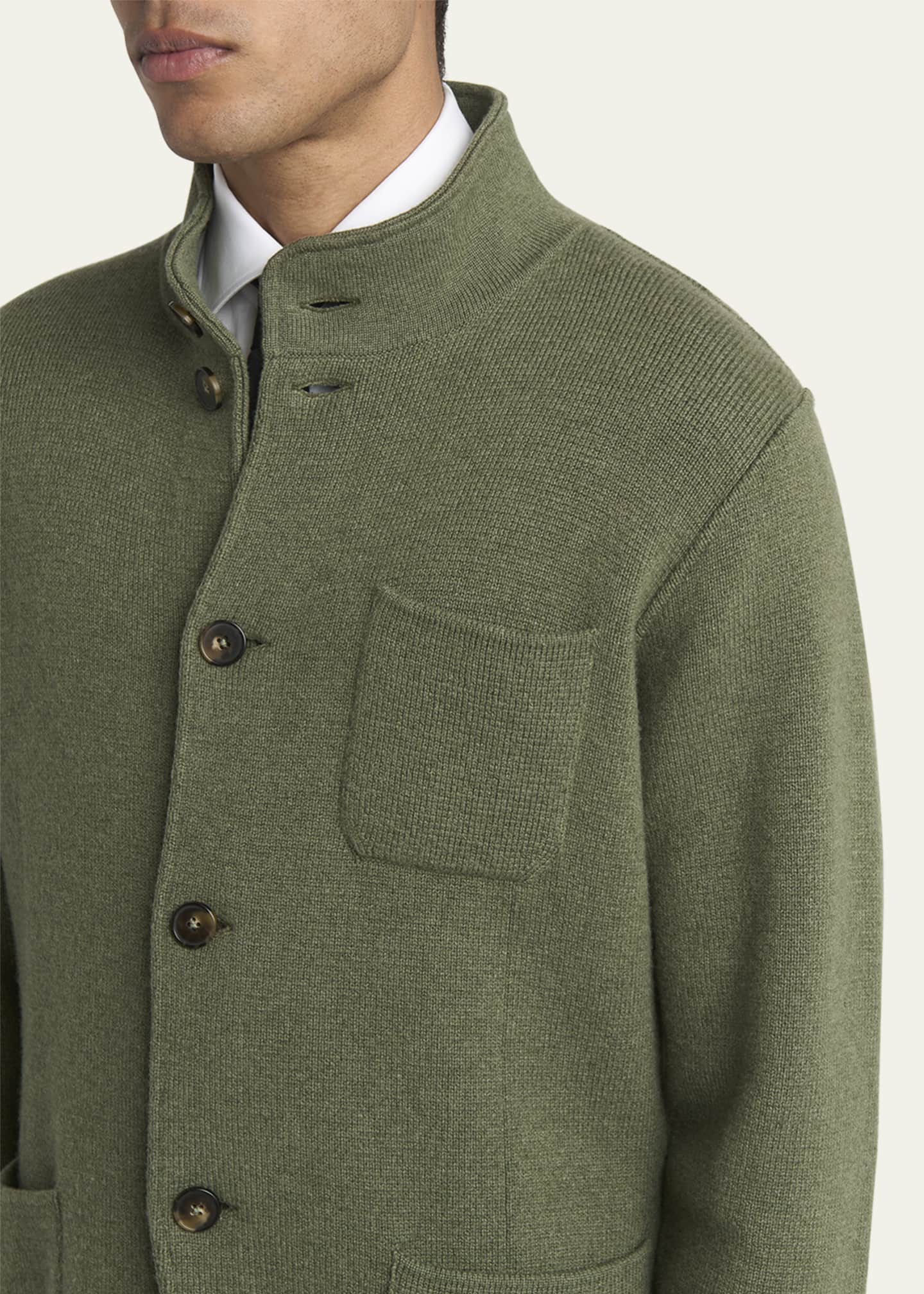 Kiton Men's Wool Knit Chore Jacket - Bergdorf Goodman