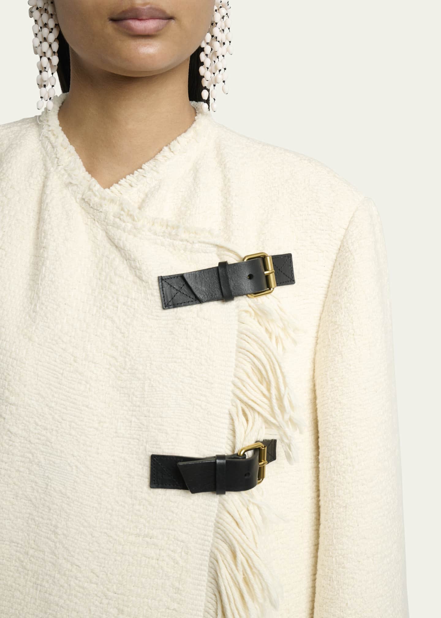 Isabel Marant Gameia Long Fringe-Trim Linen Coat - Bergdorf Goodman