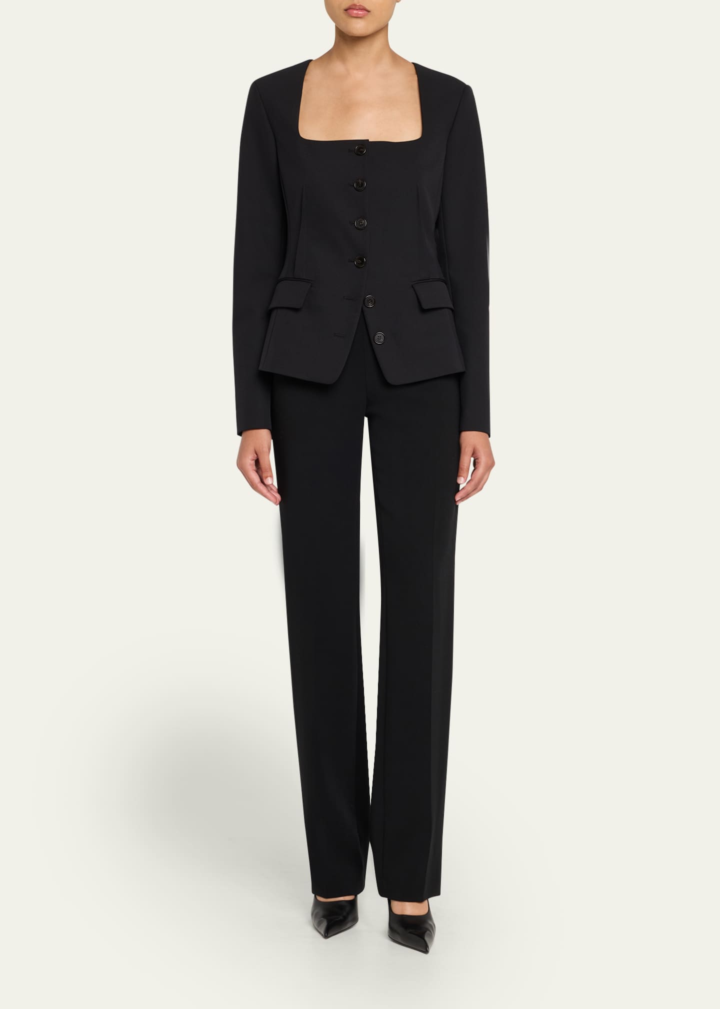 SIMKHAI Marlowe Tailored Square-Neck Jacket - Bergdorf Goodman
