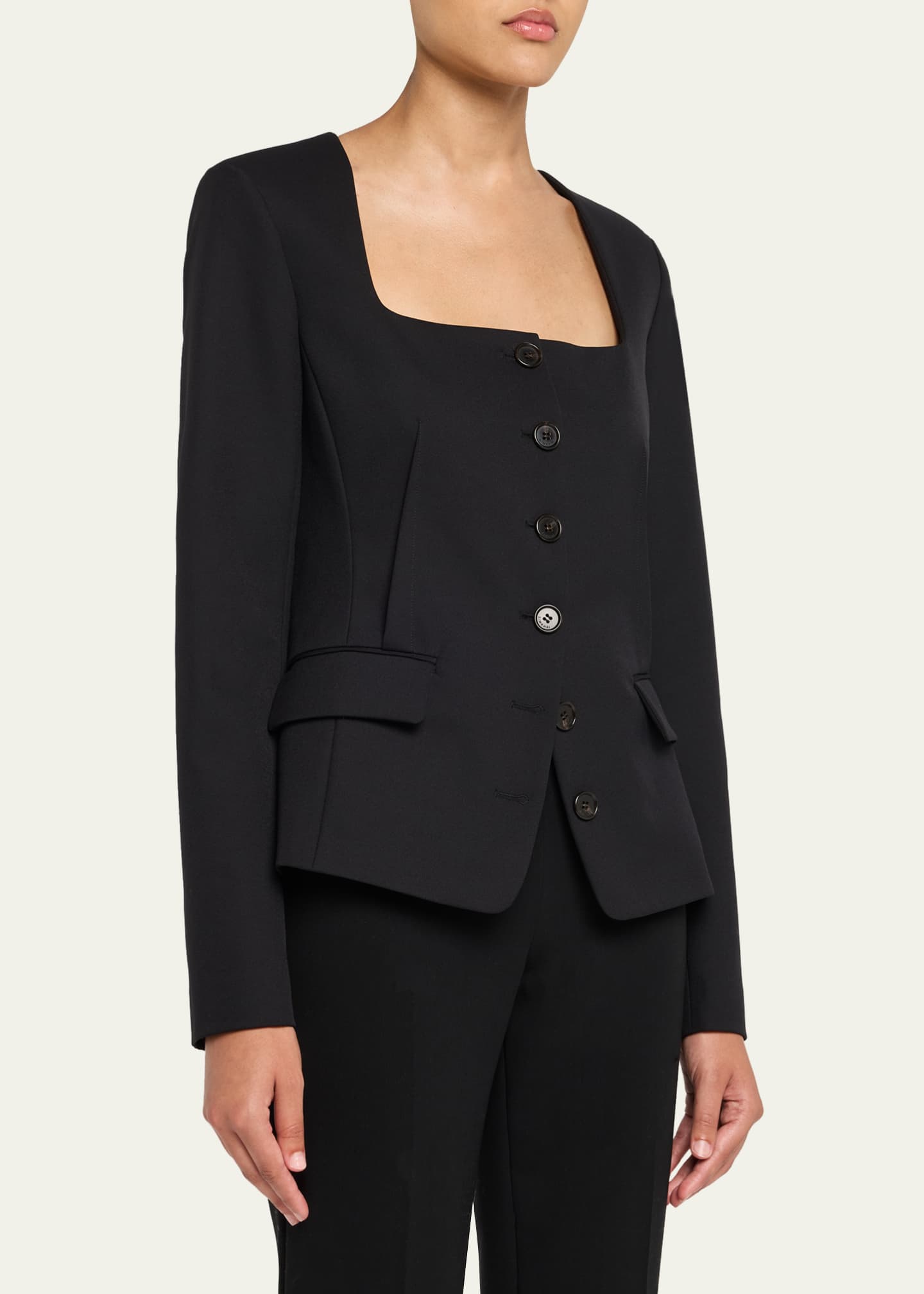 SIMKHAI Marlowe Tailored Square-Neck Jacket - Bergdorf Goodman
