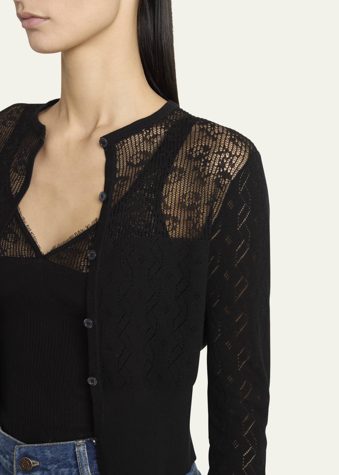 Chloe Embroidered Pointelle Cotton Combo Top - Bergdorf Goodman