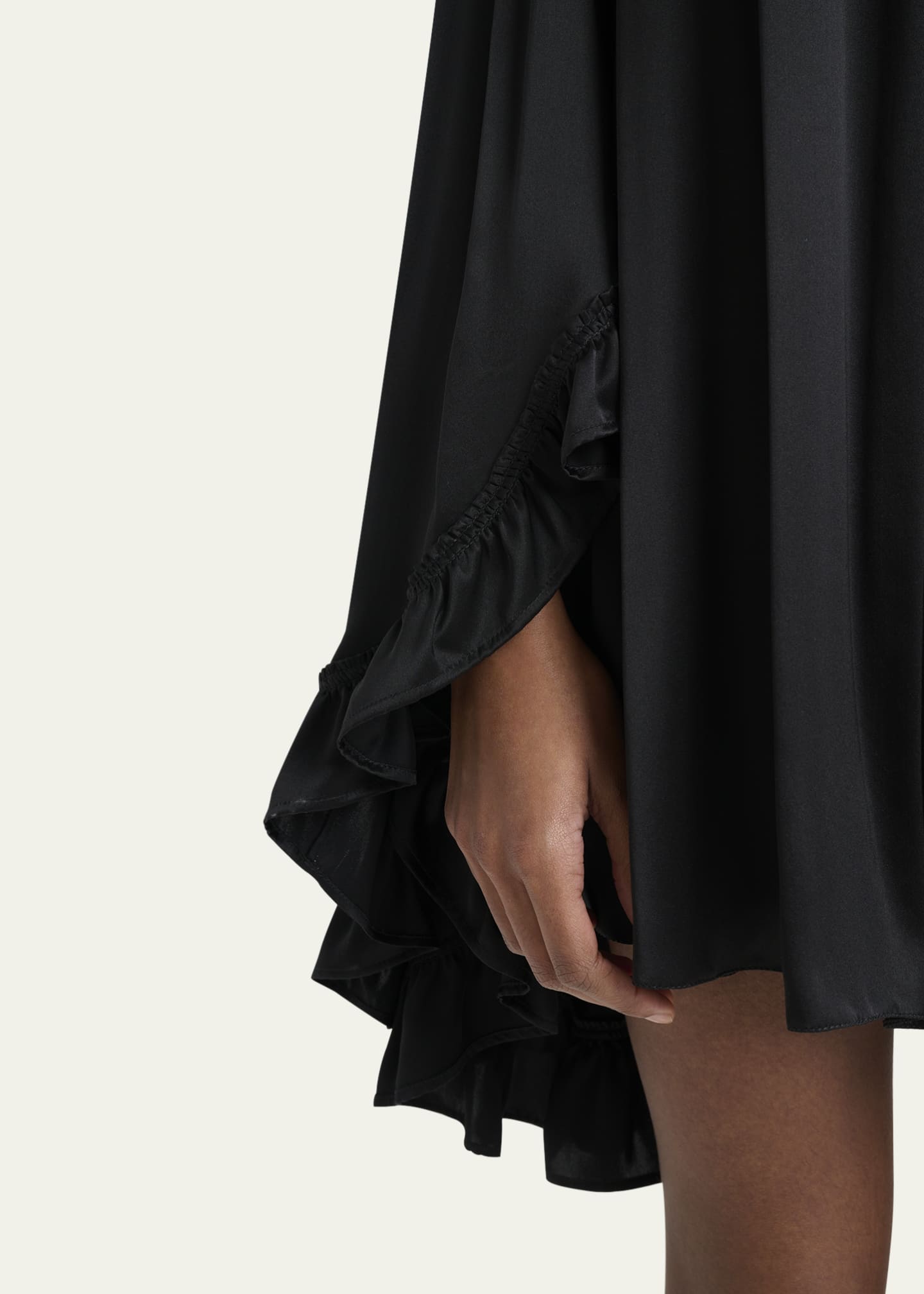 Chloe Silk Satin Ruffle Mini Dress - Bergdorf Goodman