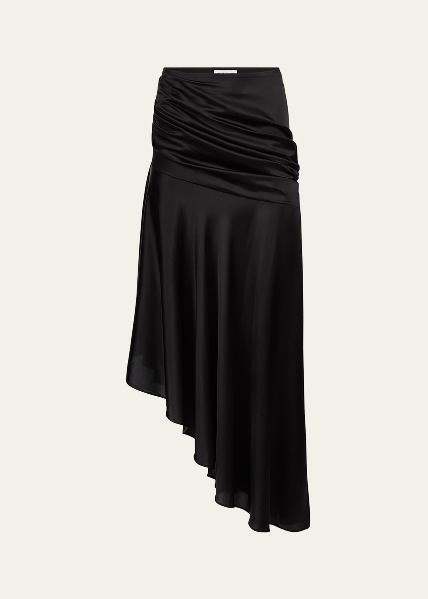 Nina Ricci Asymmetric Draped Satin Midi Skirt - Bergdorf Goodman