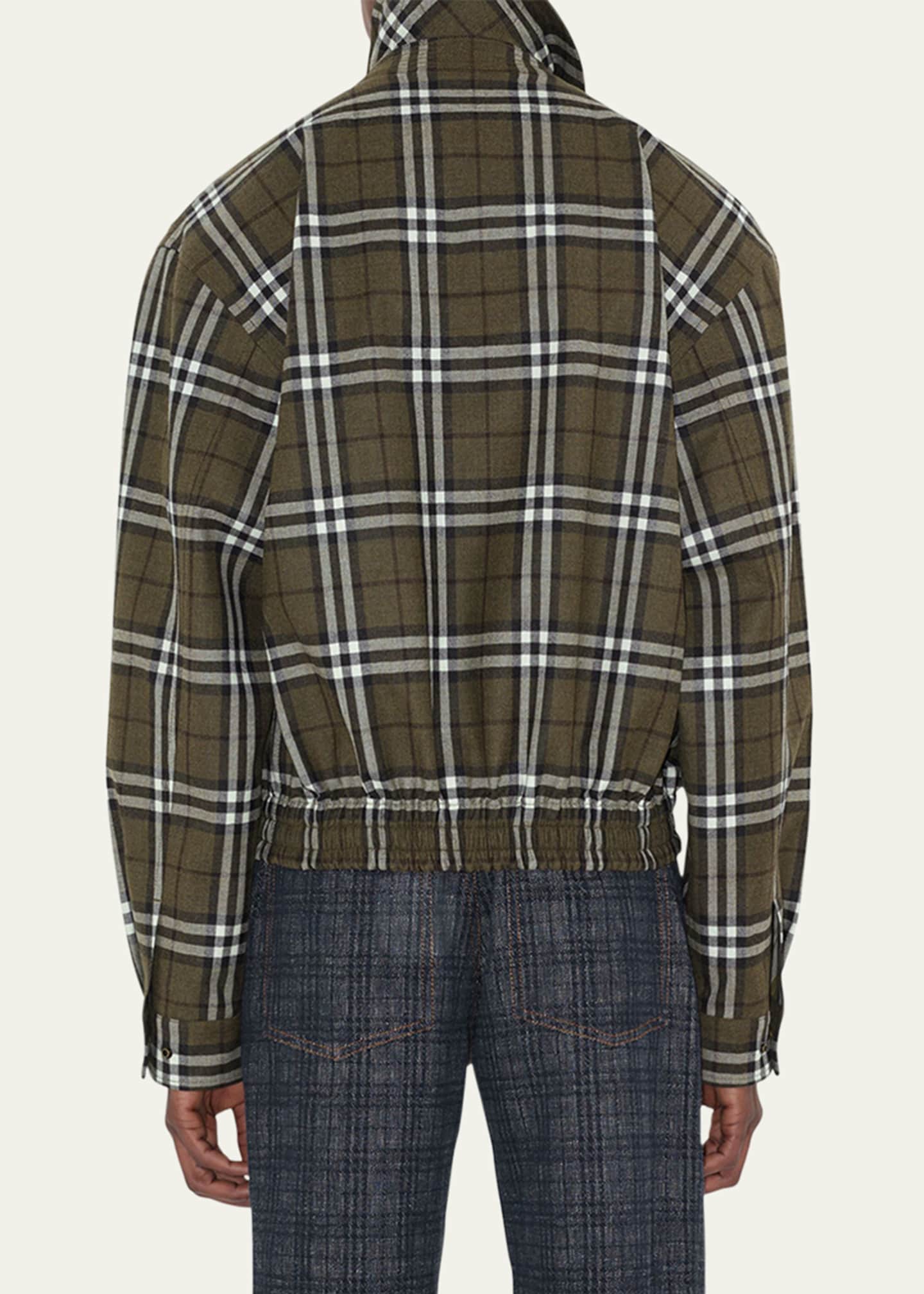 Burberry Men's Wool Check Blouson Zip Jacket - Bergdorf Goodman