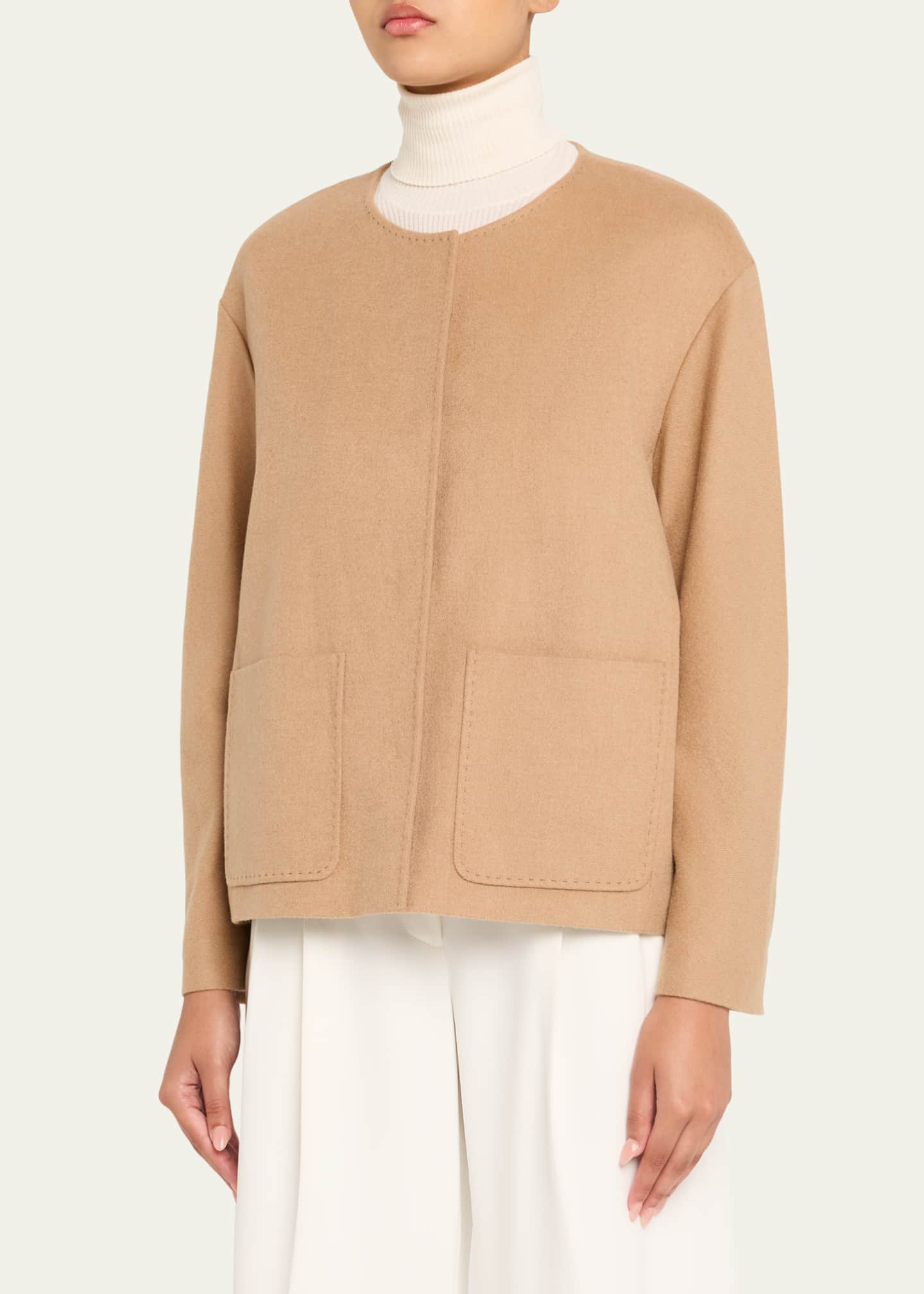 Lafayette 148 New York Snap-Front Camel Hair Jacket - Bergdorf Goodman