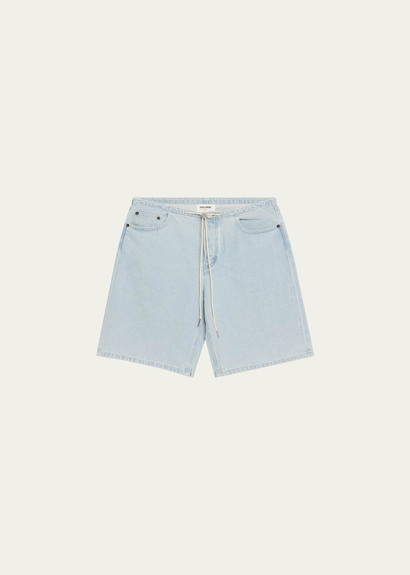 Still Here Cool Drawstring Denim Shorts - Bergdorf Goodman