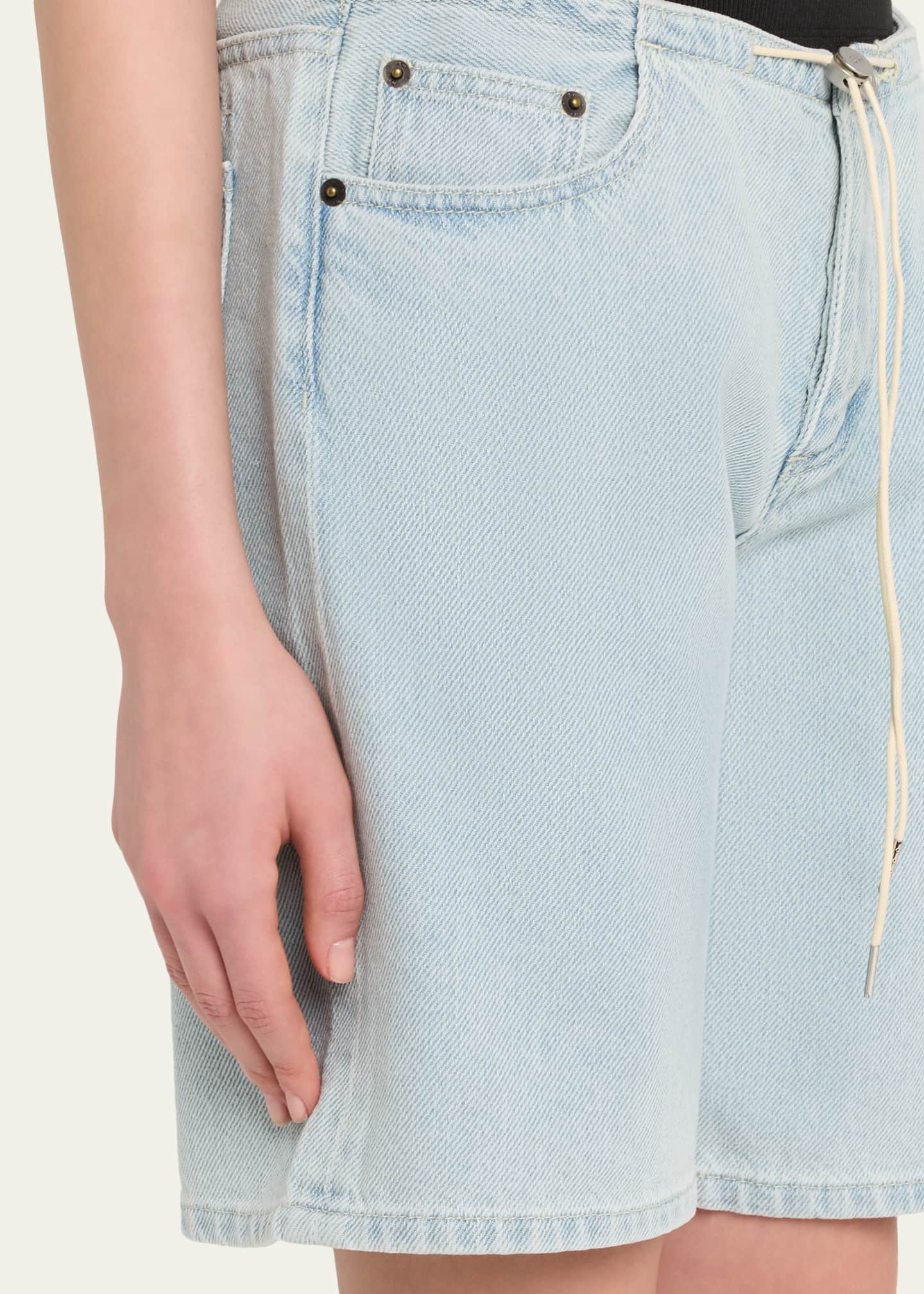 Still Here Cool Drawstring Denim Shorts - Bergdorf Goodman