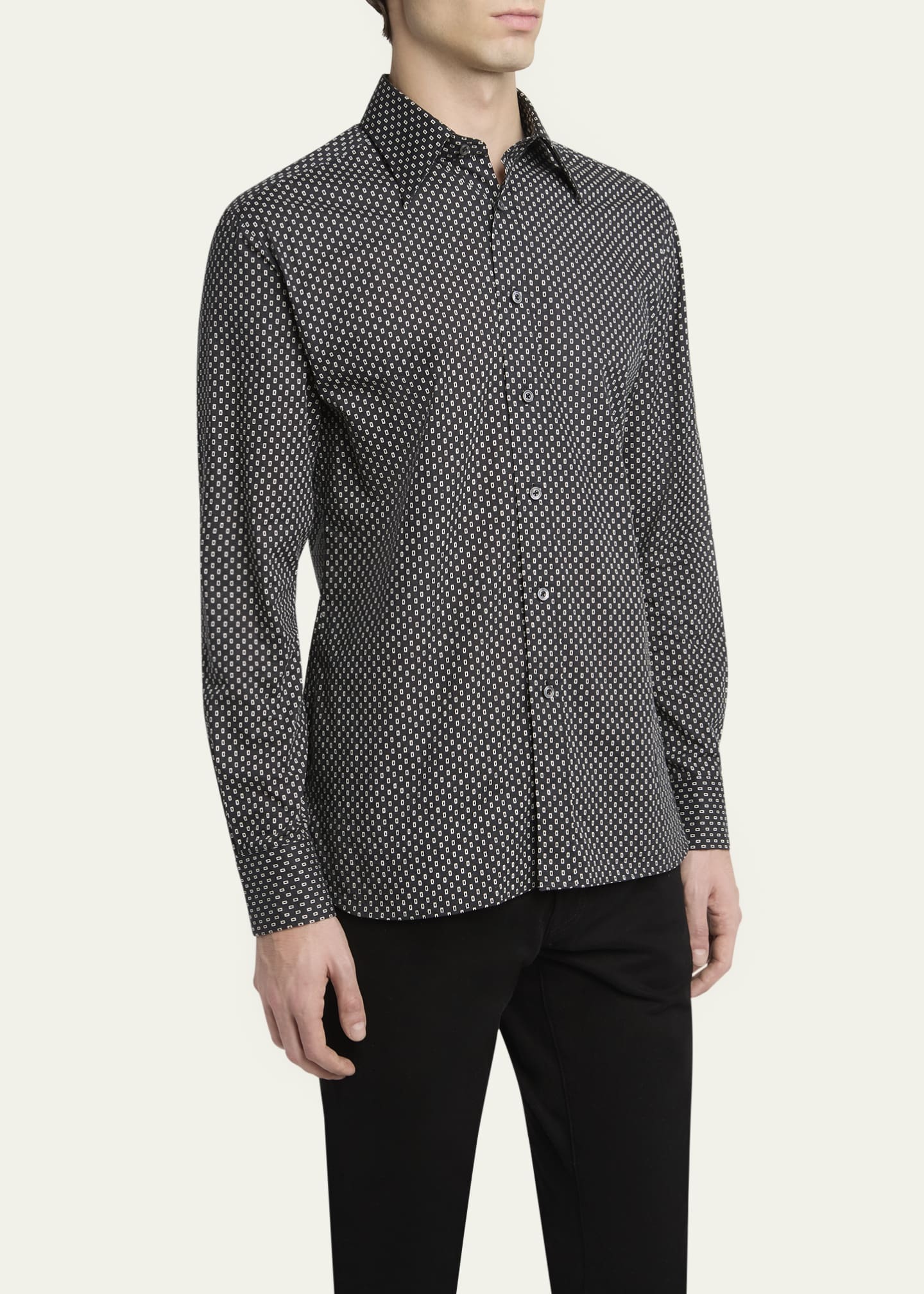 TOM FORD Men's Geometric Cotton Voile Sport Shirt - Bergdorf Goodman