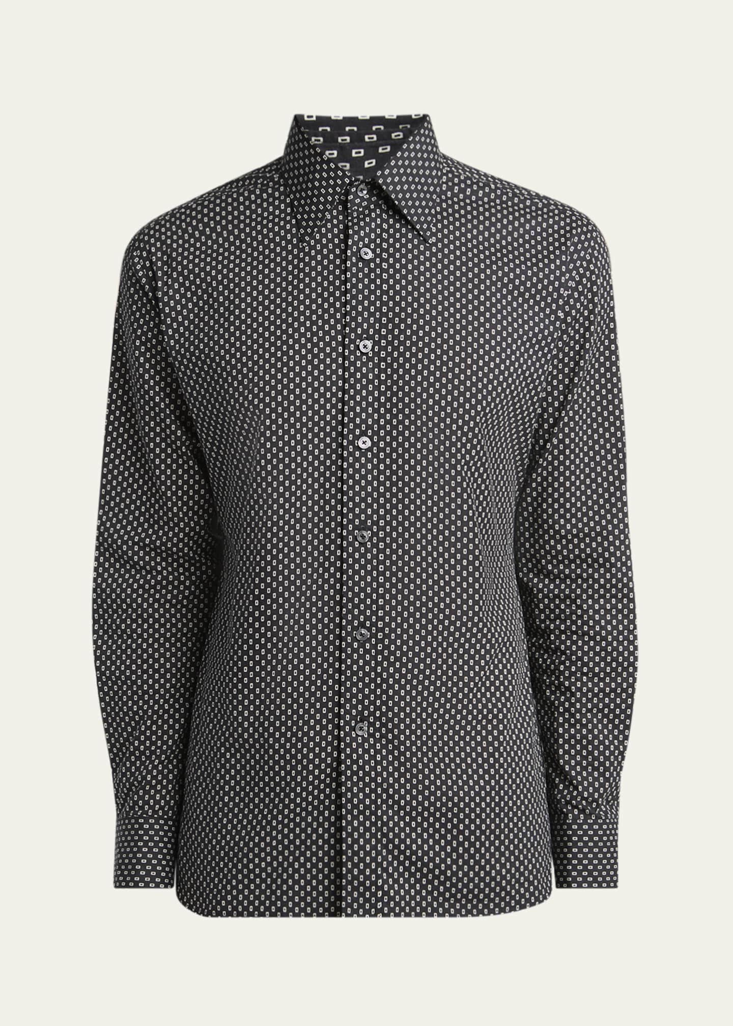 TOM FORD Men's Geometric Cotton Voile Sport Shirt - Bergdorf Goodman