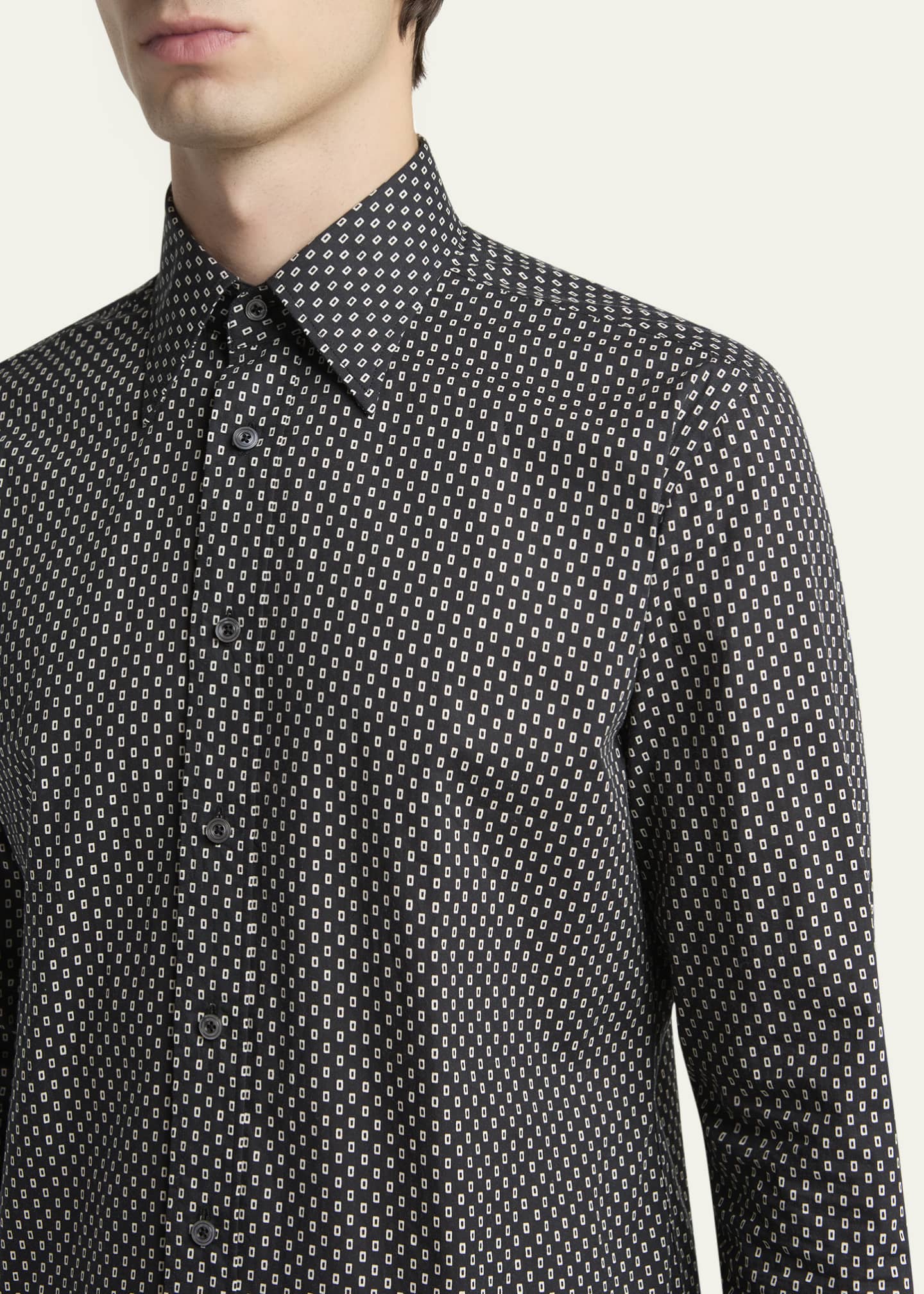 TOM FORD Men's Geometric Cotton Voile Sport Shirt - Bergdorf Goodman