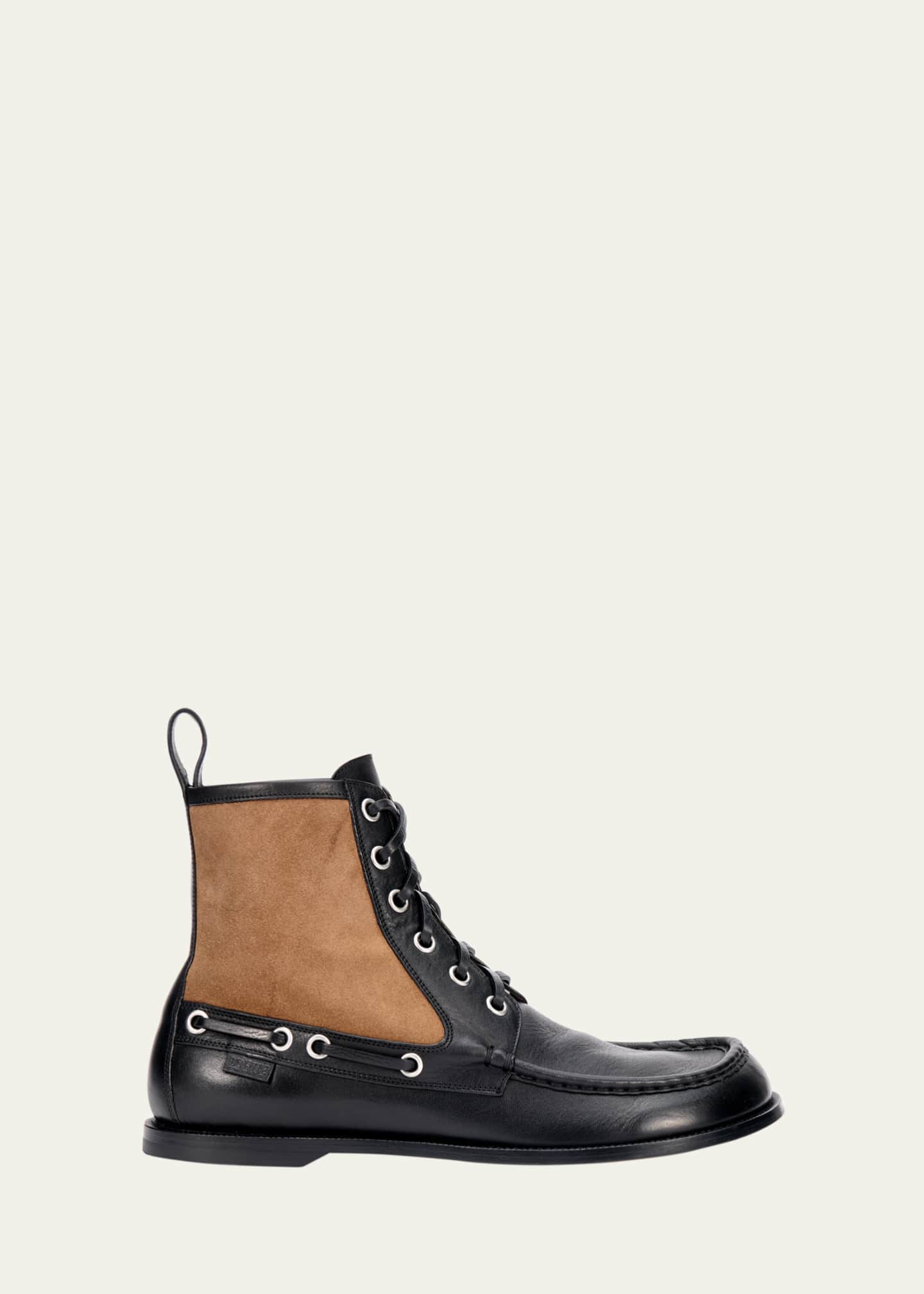 Loewe Men's Campo Leather and Suede Lace-Up Boots - Bergdorf Goodman