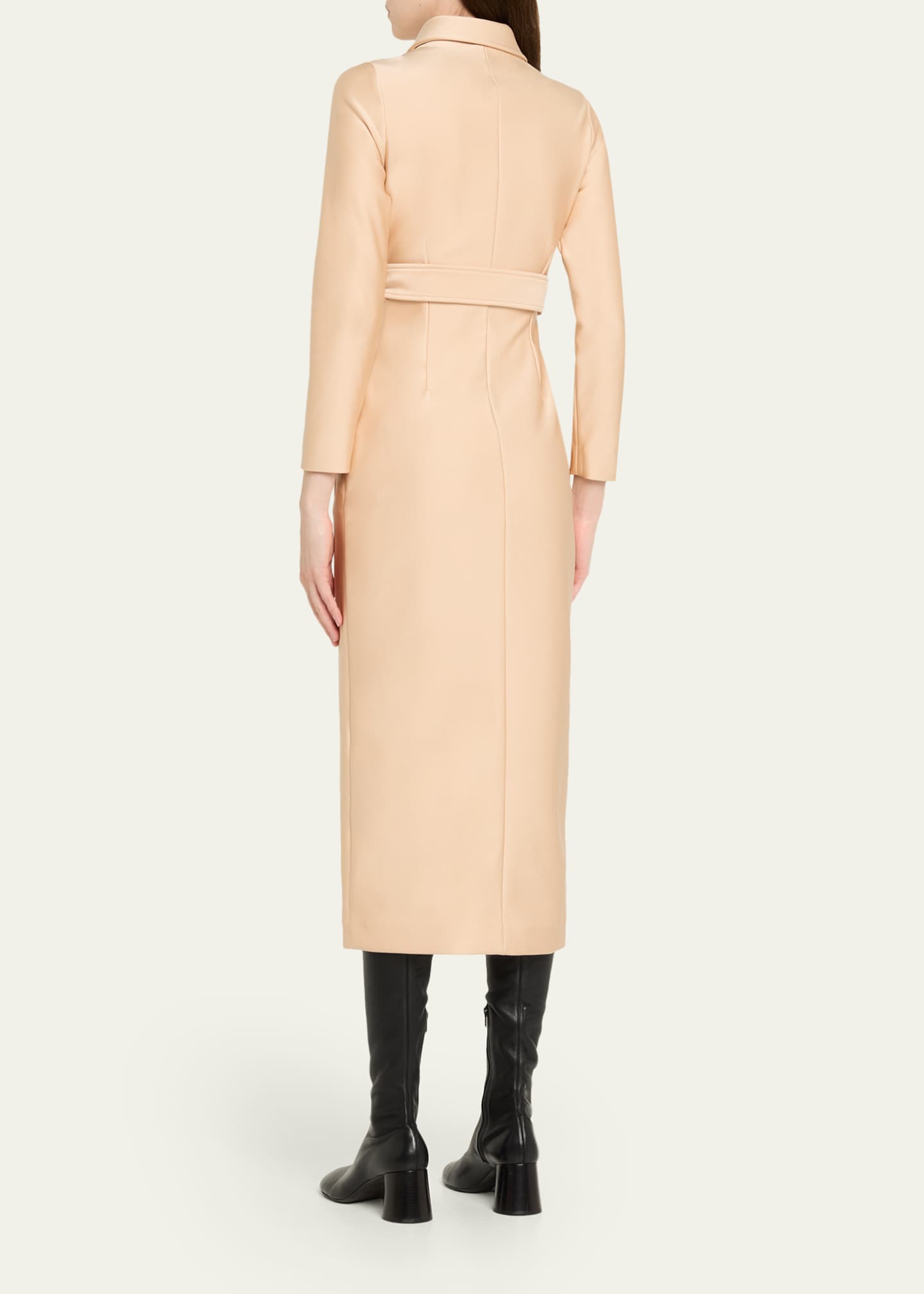 Marie Adam-Leenaerdt Slim-Fit Satin Belted Trench Coat - Bergdorf Goodman
