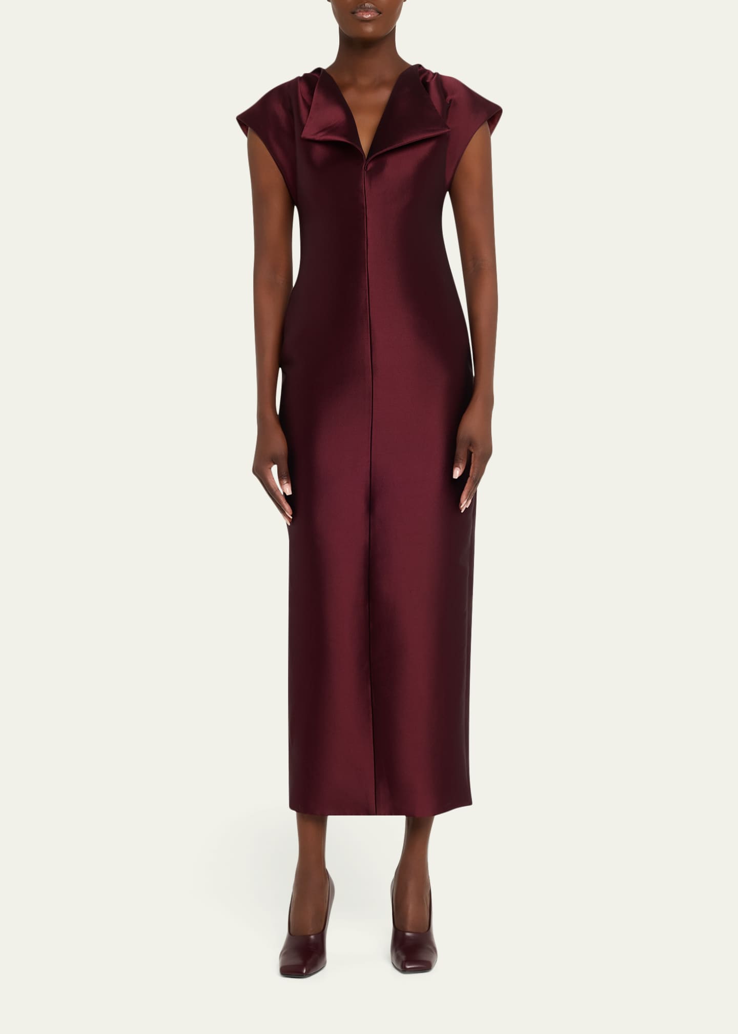 CHRISTOPHER JOHN ROGERS Peel Cap-Sleeve Sheath Midi Dress - Bergdorf ...