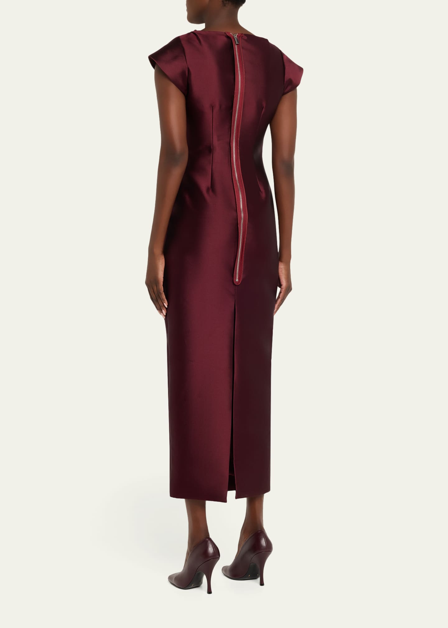 CHRISTOPHER JOHN ROGERS Peel Cap-Sleeve Sheath Midi Dress - Bergdorf ...