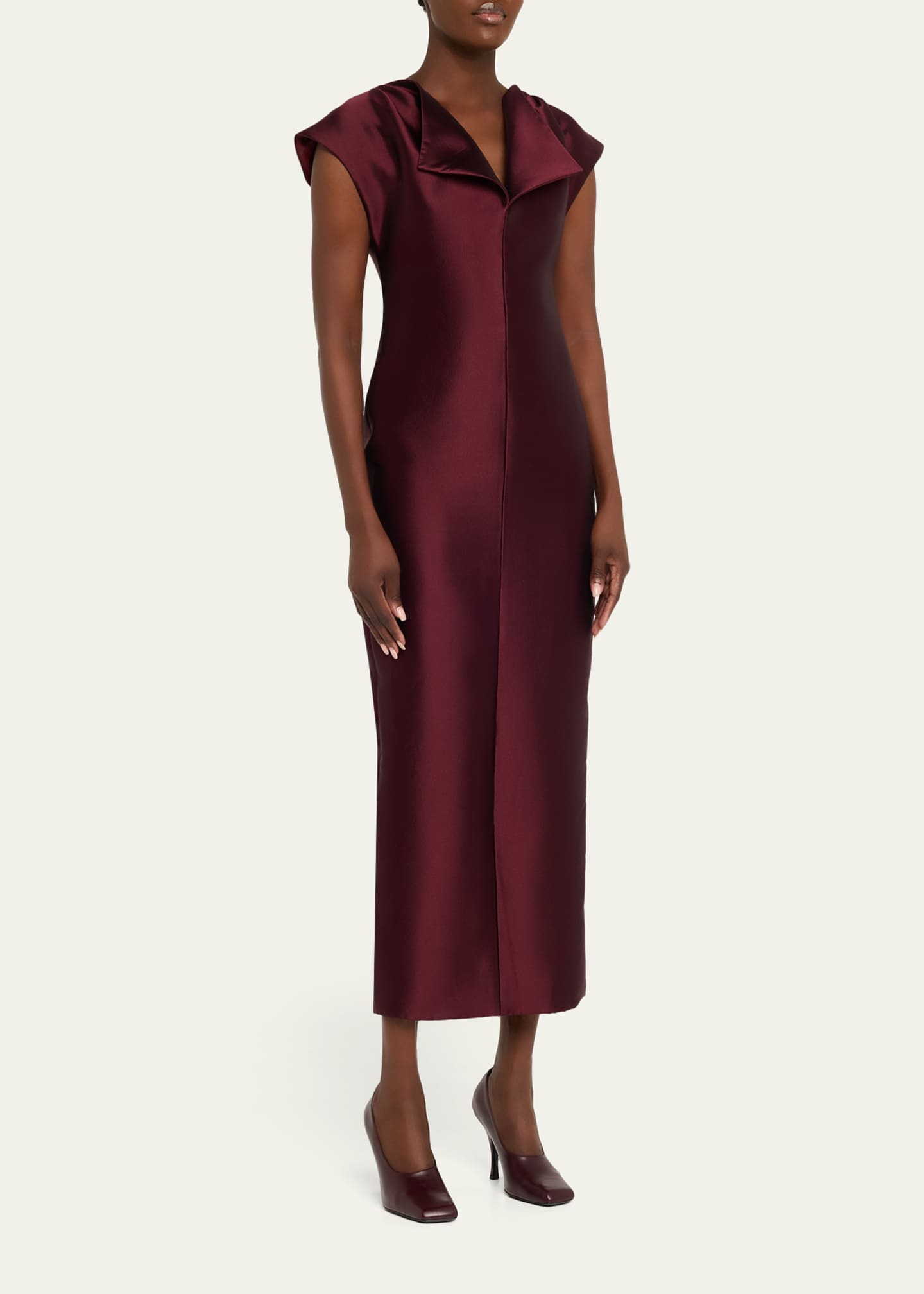 CHRISTOPHER JOHN ROGERS Peel Cap-Sleeve Sheath Midi Dress - Bergdorf ...