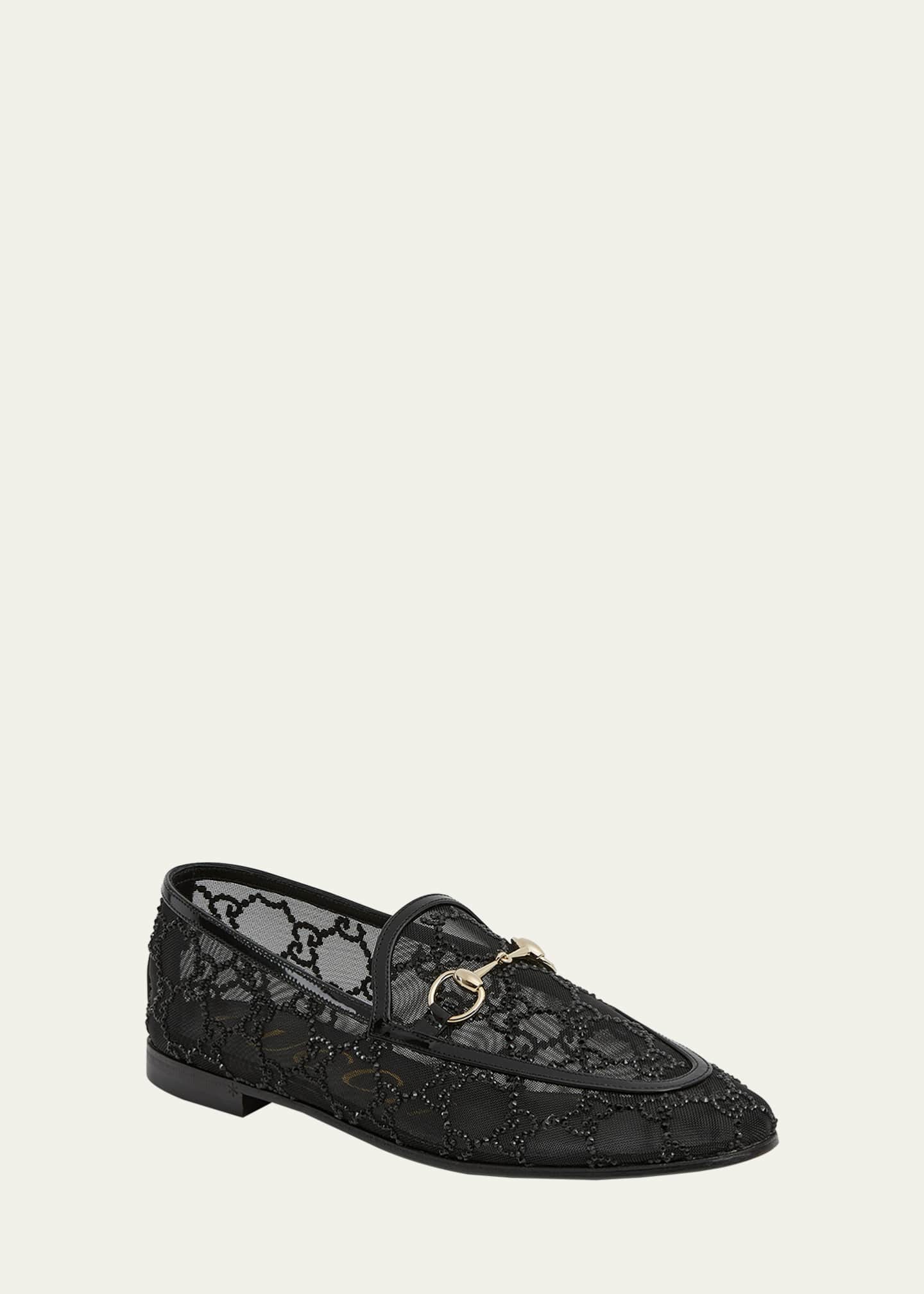 Gucci Mesh GG Crystal New Jordaan Loafers - Bergdorf Goodman