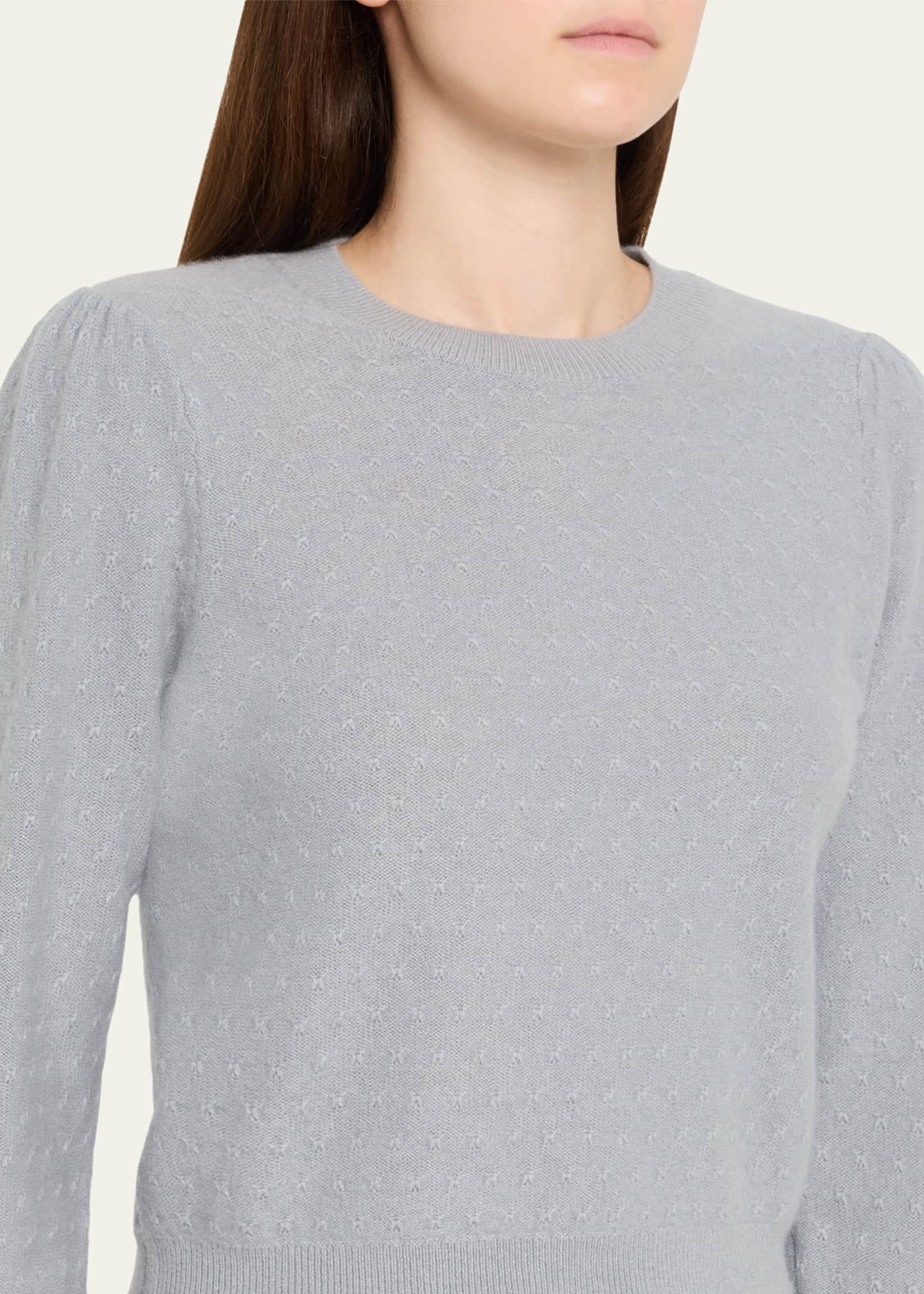 FRAME Cashmere Pointelle Crewneck Sweater - Bergdorf Goodman