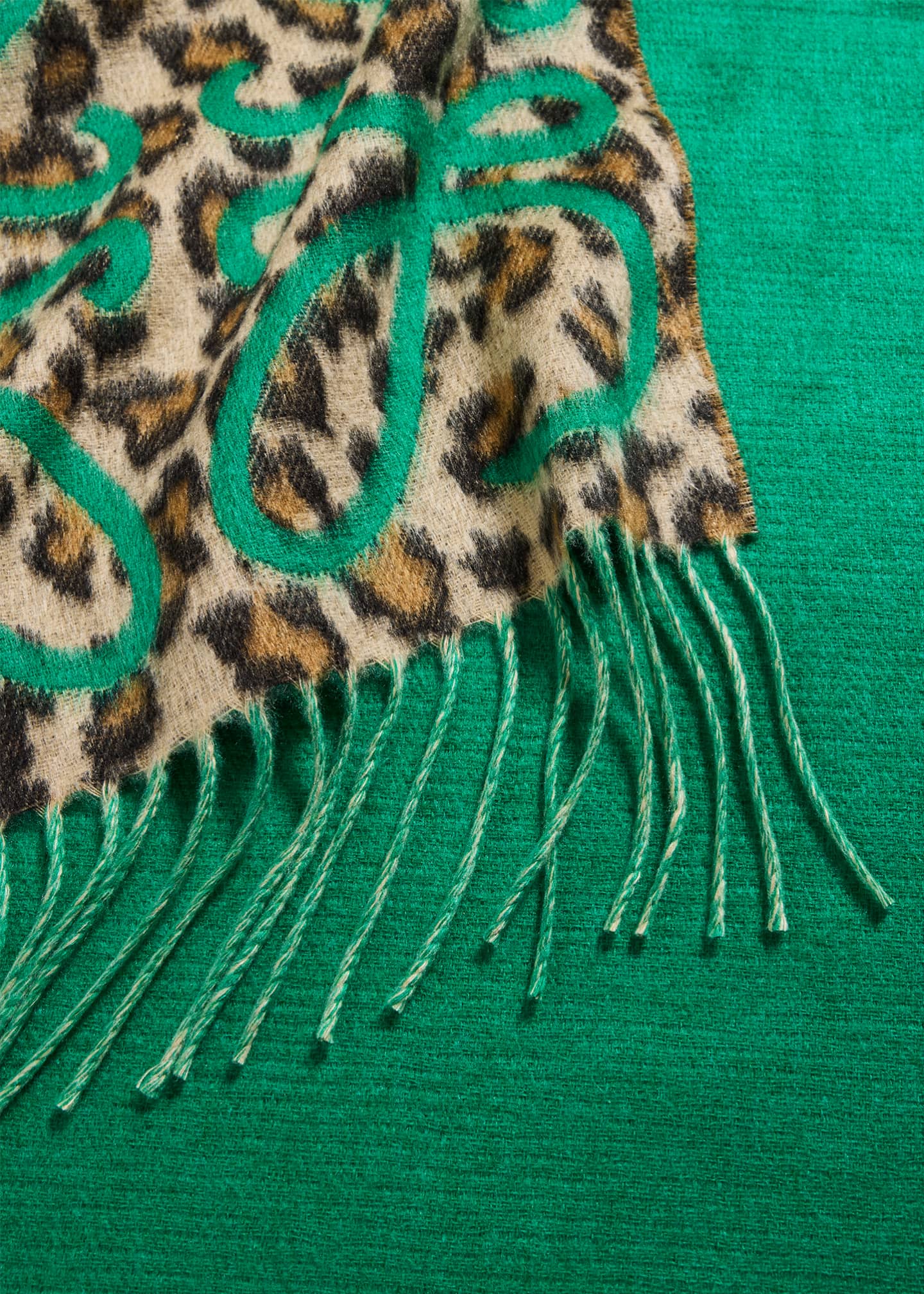 Loewe Anagram Leopard-Print Cashmere Scarf - Bergdorf Goodman