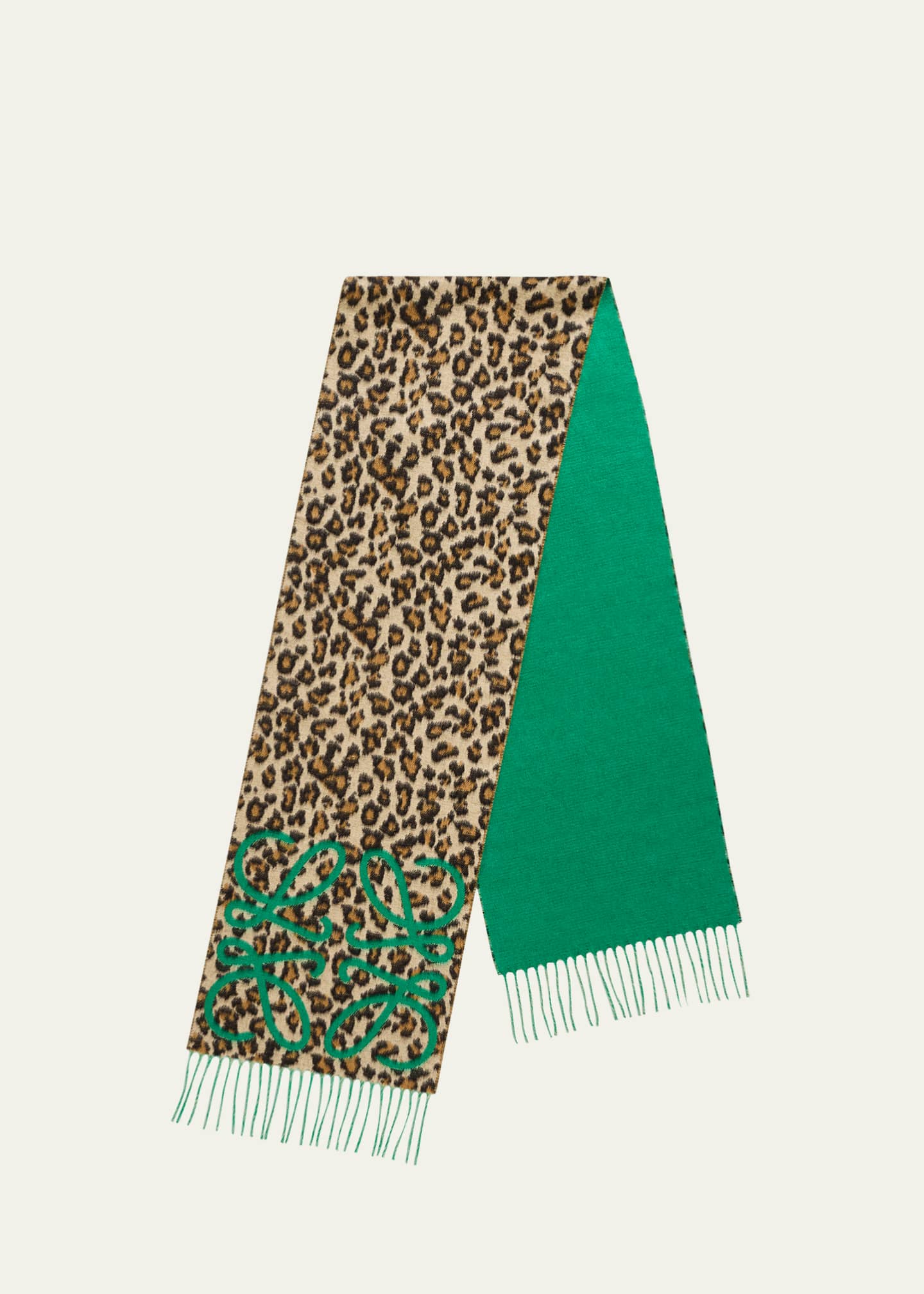 Loewe Anagram Leopard-Print Cashmere Scarf - Bergdorf Goodman