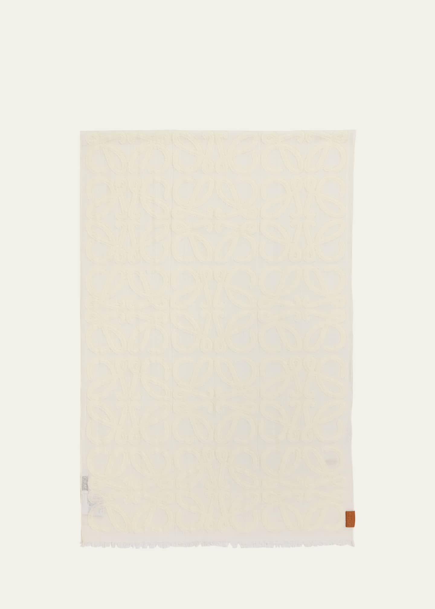 Loewe Anagram Fil Coupe Wool Silk Scarf - Bergdorf Goodman