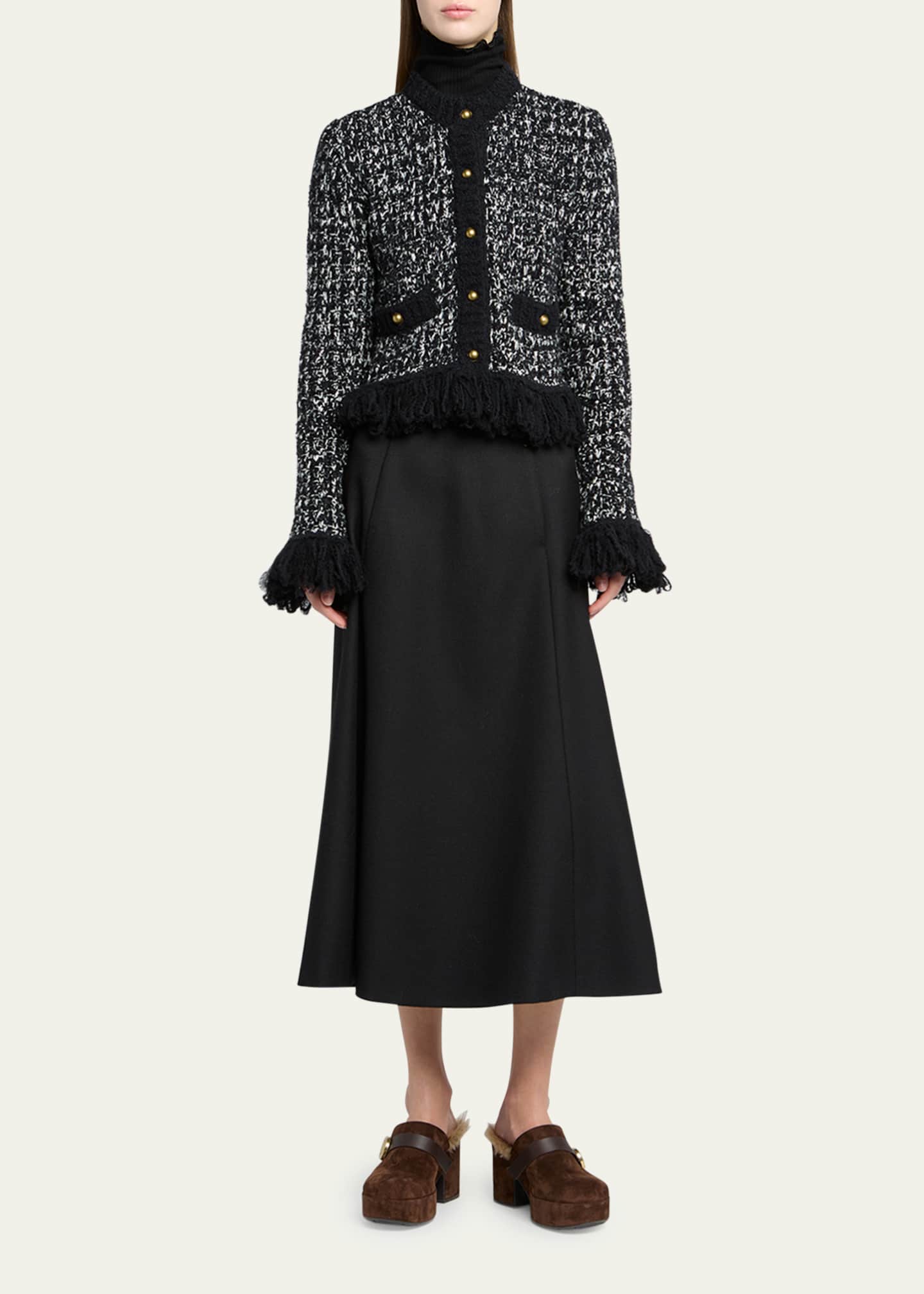 Moncler Fringe Button-Front Cardigan - Bergdorf Goodman