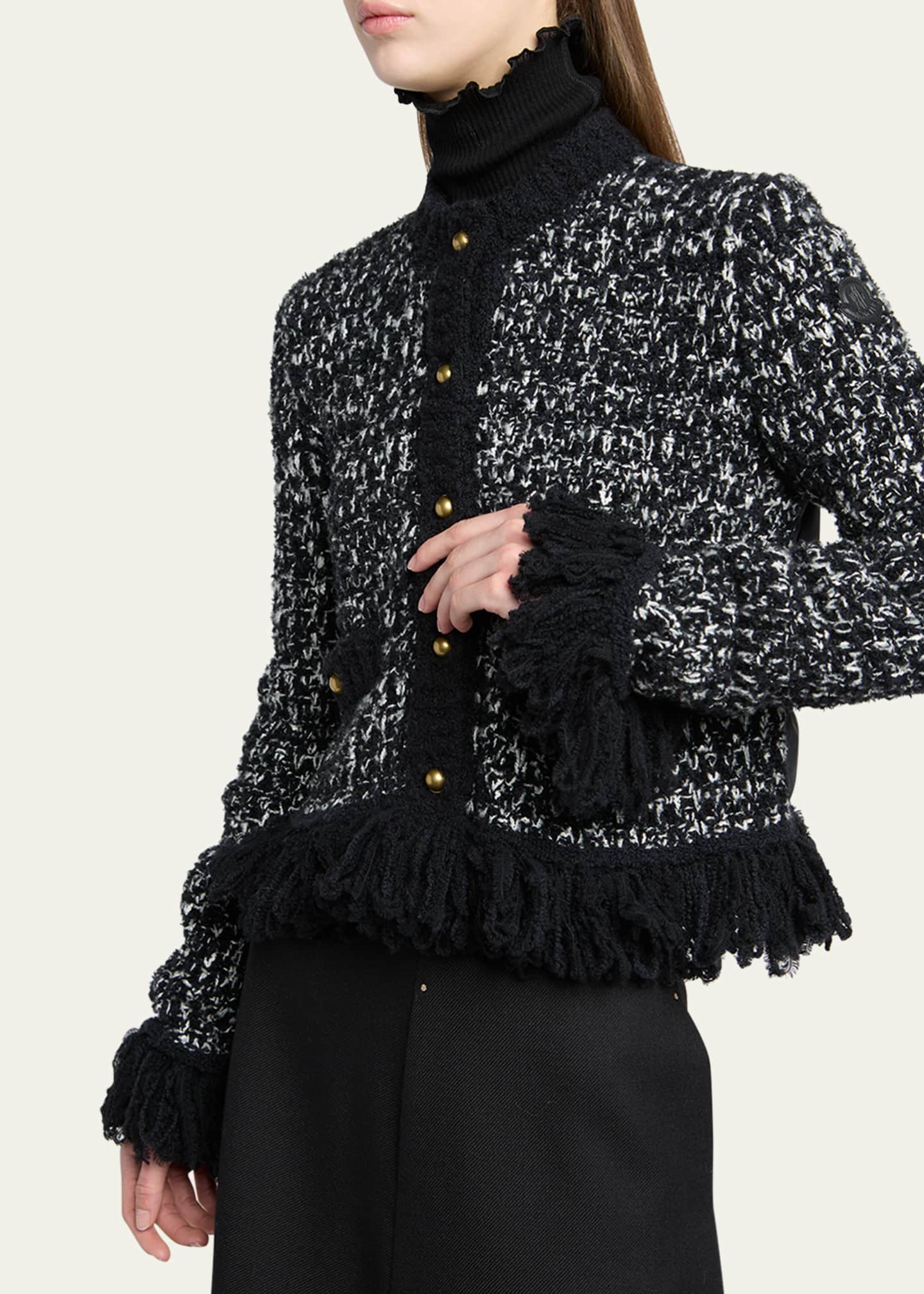 Moncler Fringe Button-Front Cardigan - Bergdorf Goodman