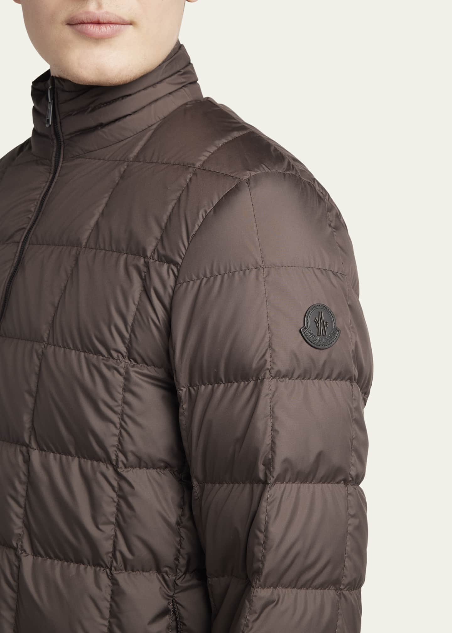 Moncler Men's Edit Dark Brown Teddy Fleece and Padded Reversible Livra ...