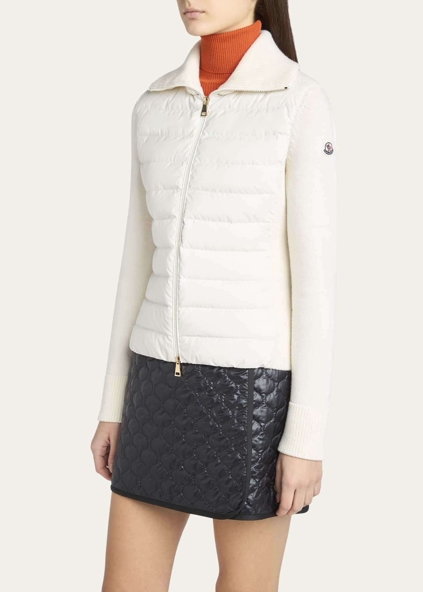 Moncler Padded Wool Zip-Up Cardigan - Bergdorf Goodman
