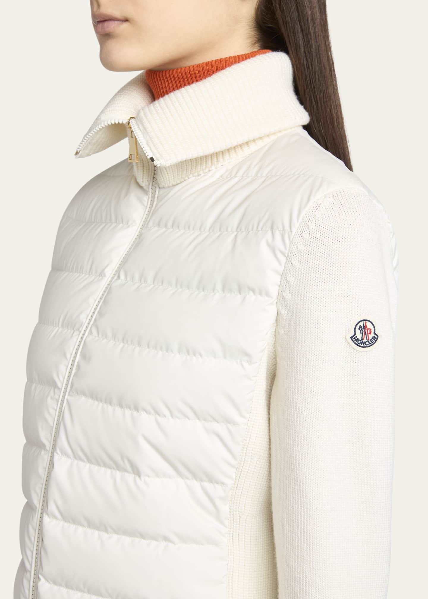 Moncler Padded Wool Zip-Up Cardigan - Bergdorf Goodman