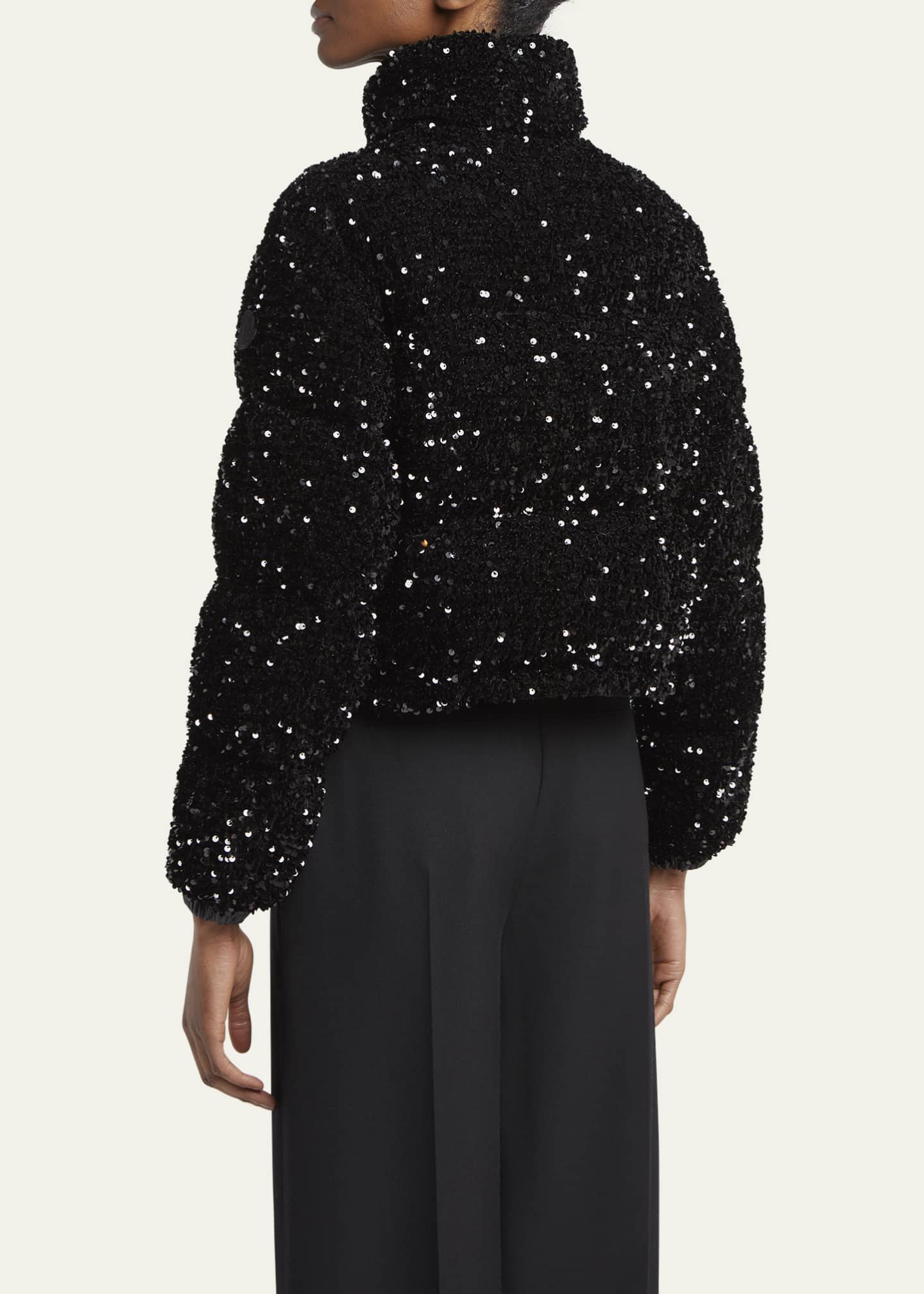 Moncler Louvi Sequined Short Down Jacket - Bergdorf Goodman