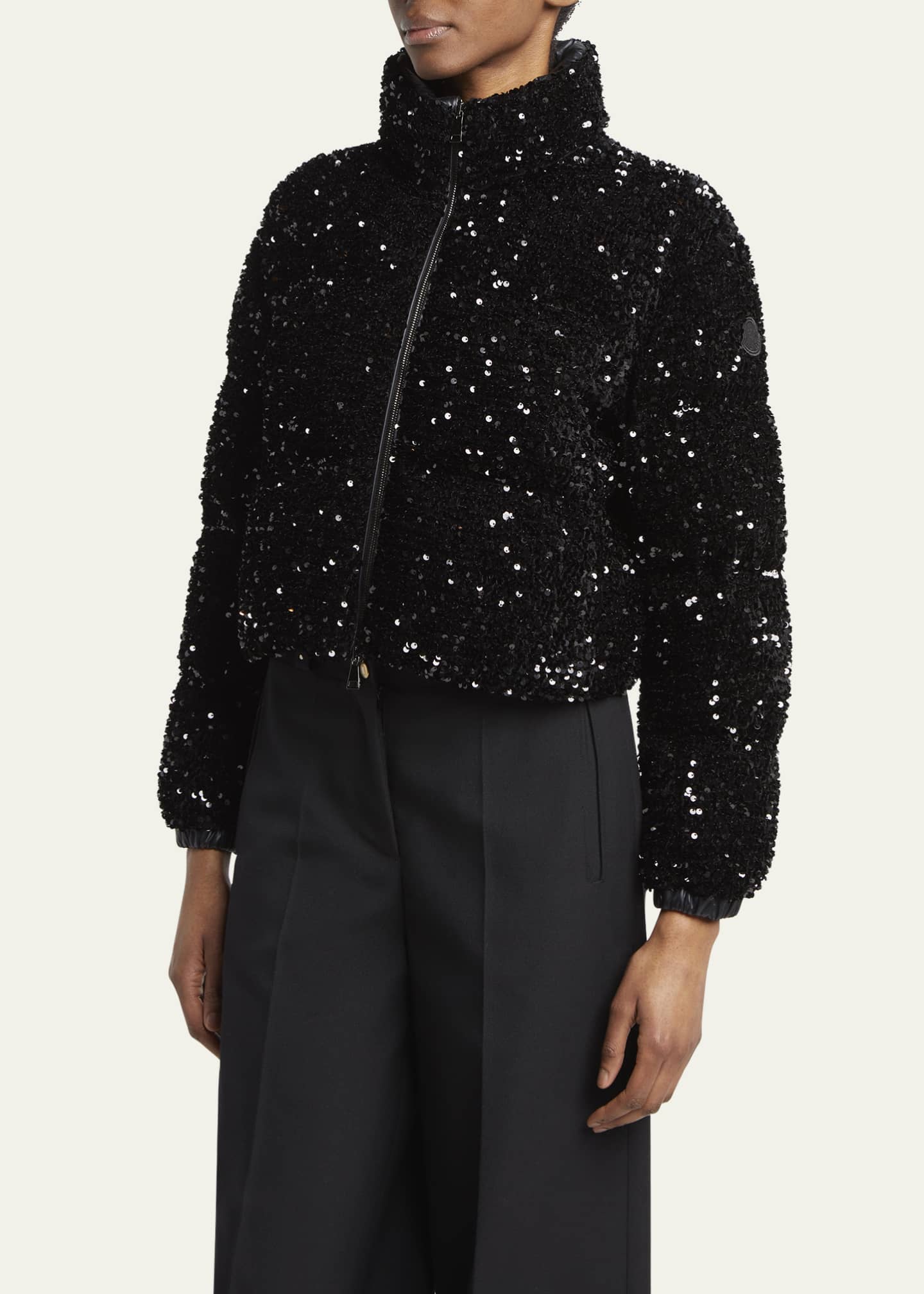 Moncler Louvi Sequined Short Down Jacket - Bergdorf Goodman