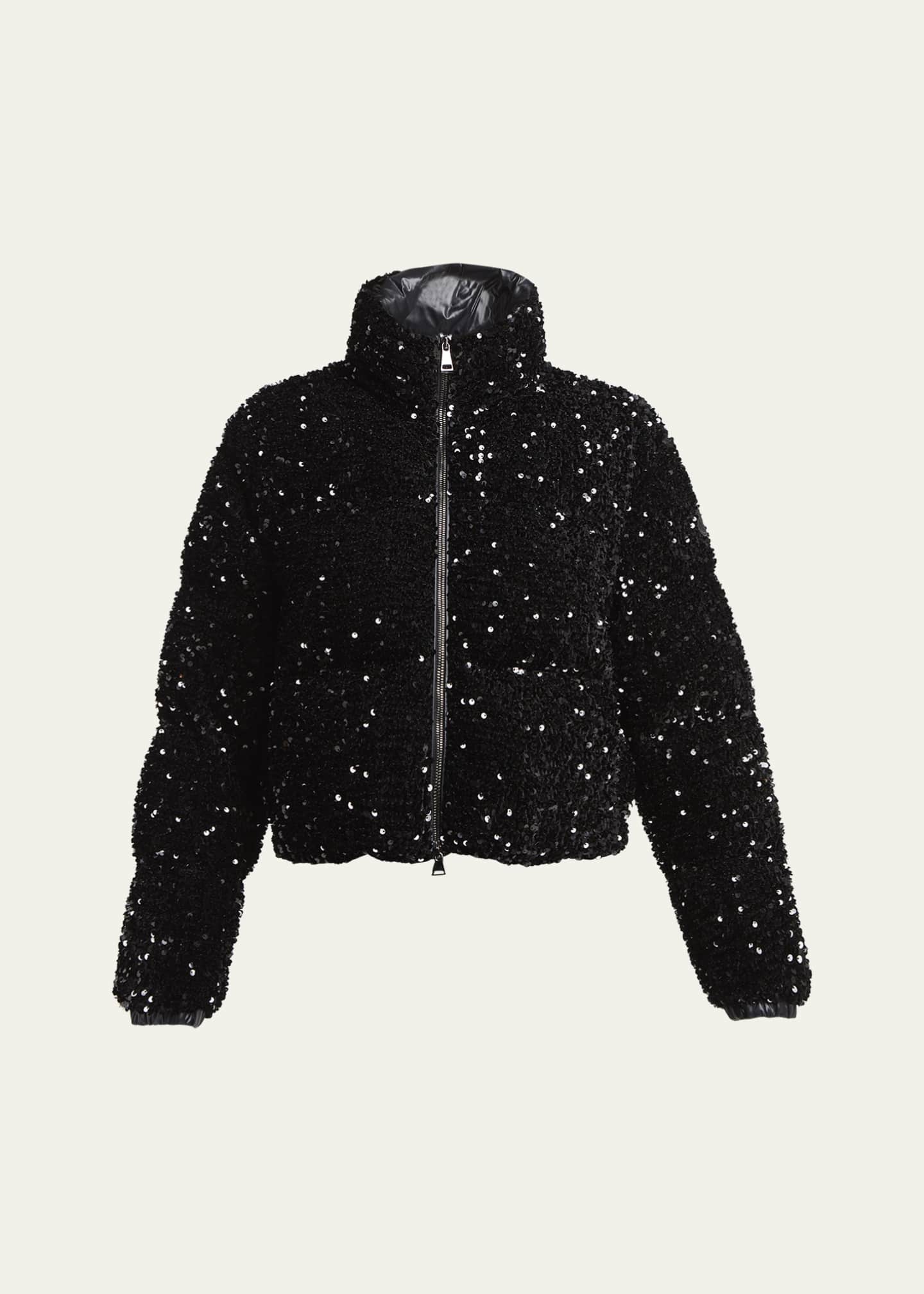 Moncler Louvi Sequined Short Down Jacket - Bergdorf Goodman