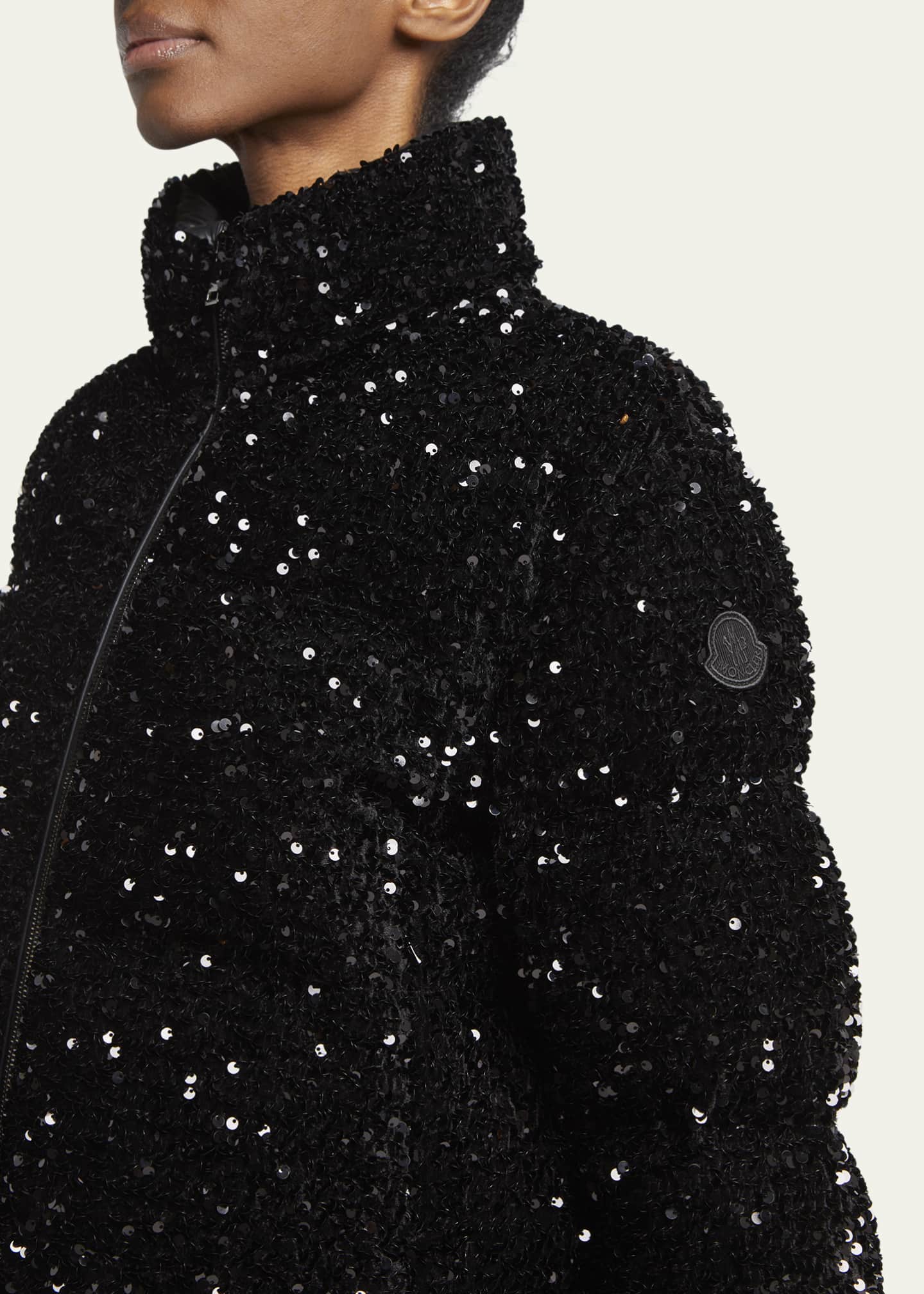 Moncler Louvi Sequined Short Down Jacket - Bergdorf Goodman