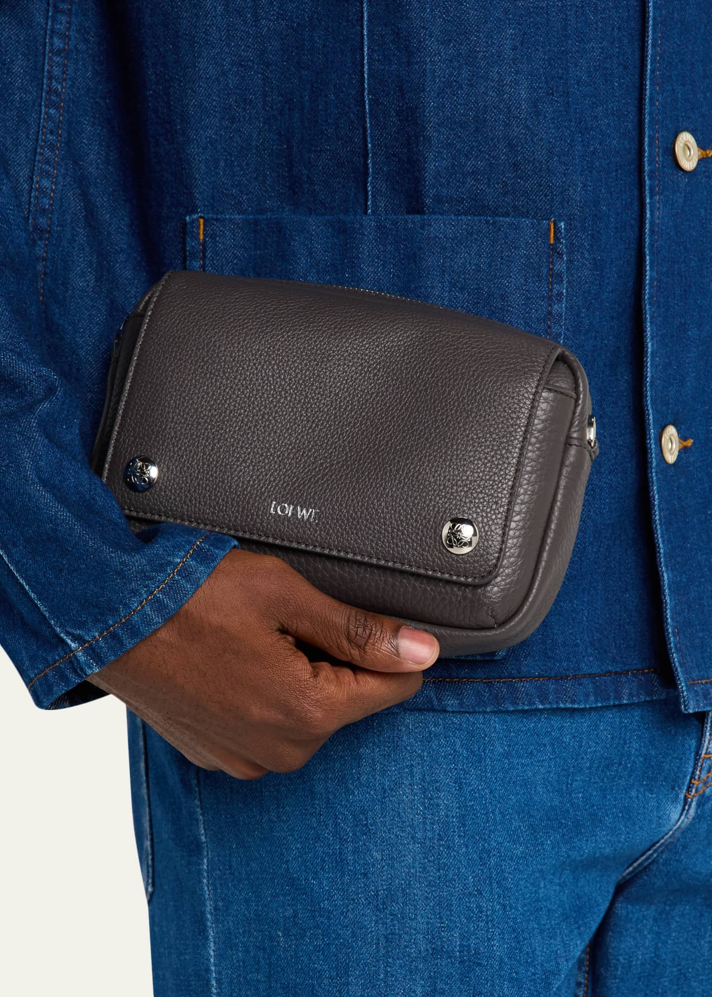 Loewe Men's Pebble Leather Camera Bag - Bergdorf Goodman