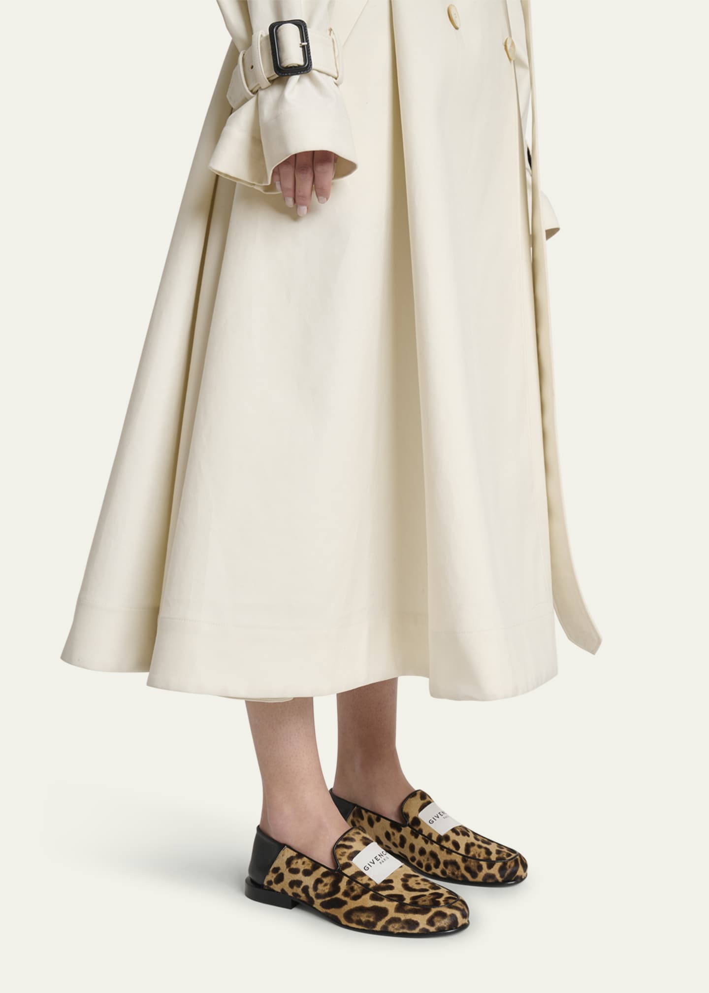 Givenchy Leopard Calf Hair and Leather Label Loafers - Bergdorf Goodman