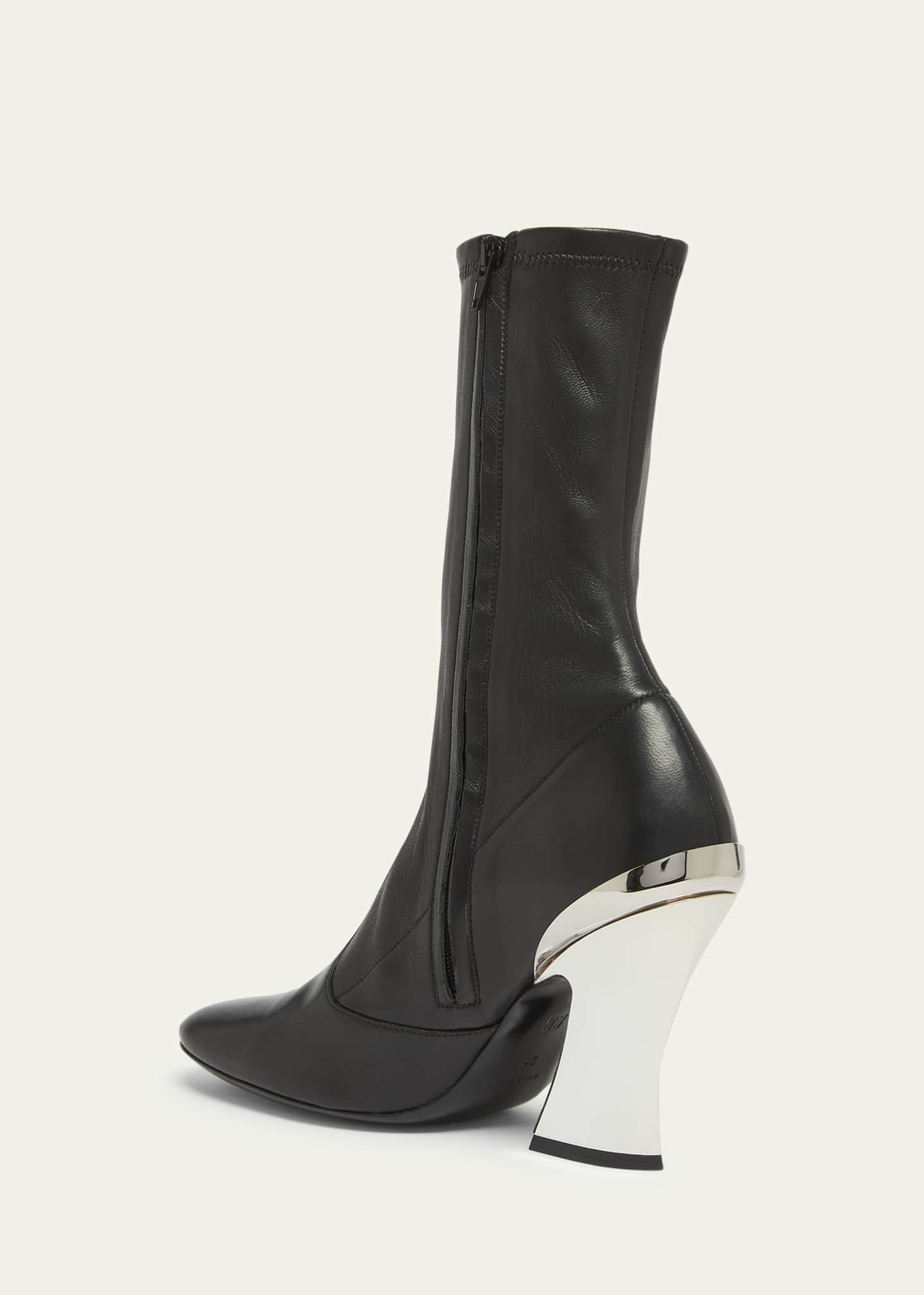 Givenchy Leather Metallic Sculpted-Heel Ankle Booties - Bergdorf Goodman