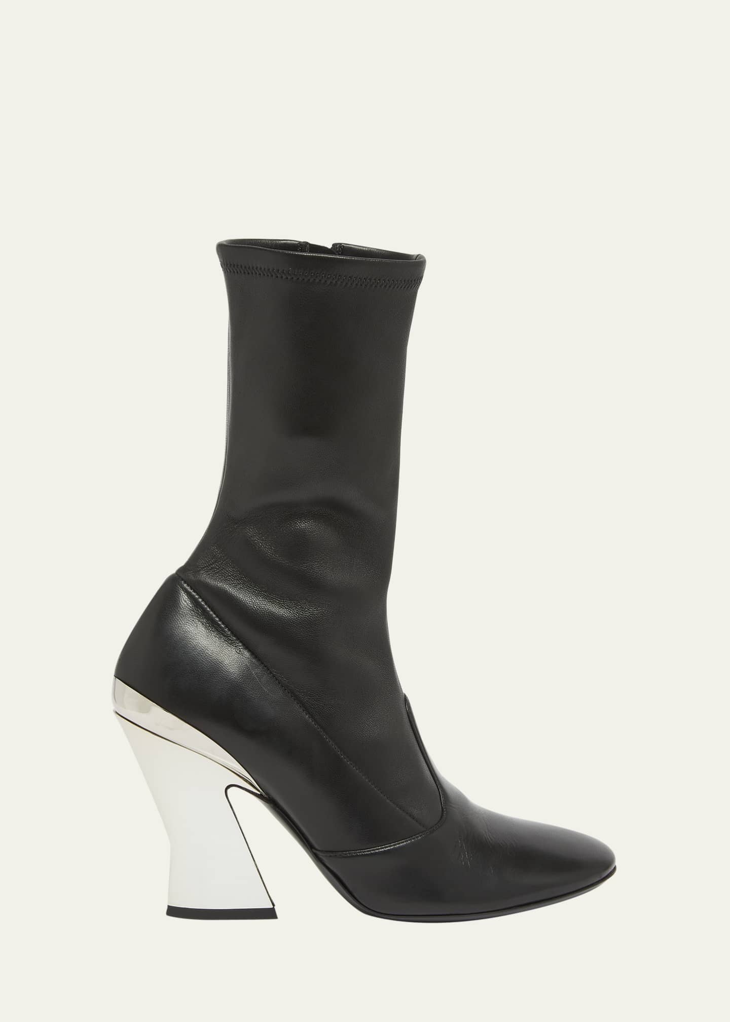 Givenchy Leather Metallic Sculpted-Heel Ankle Booties - Bergdorf Goodman