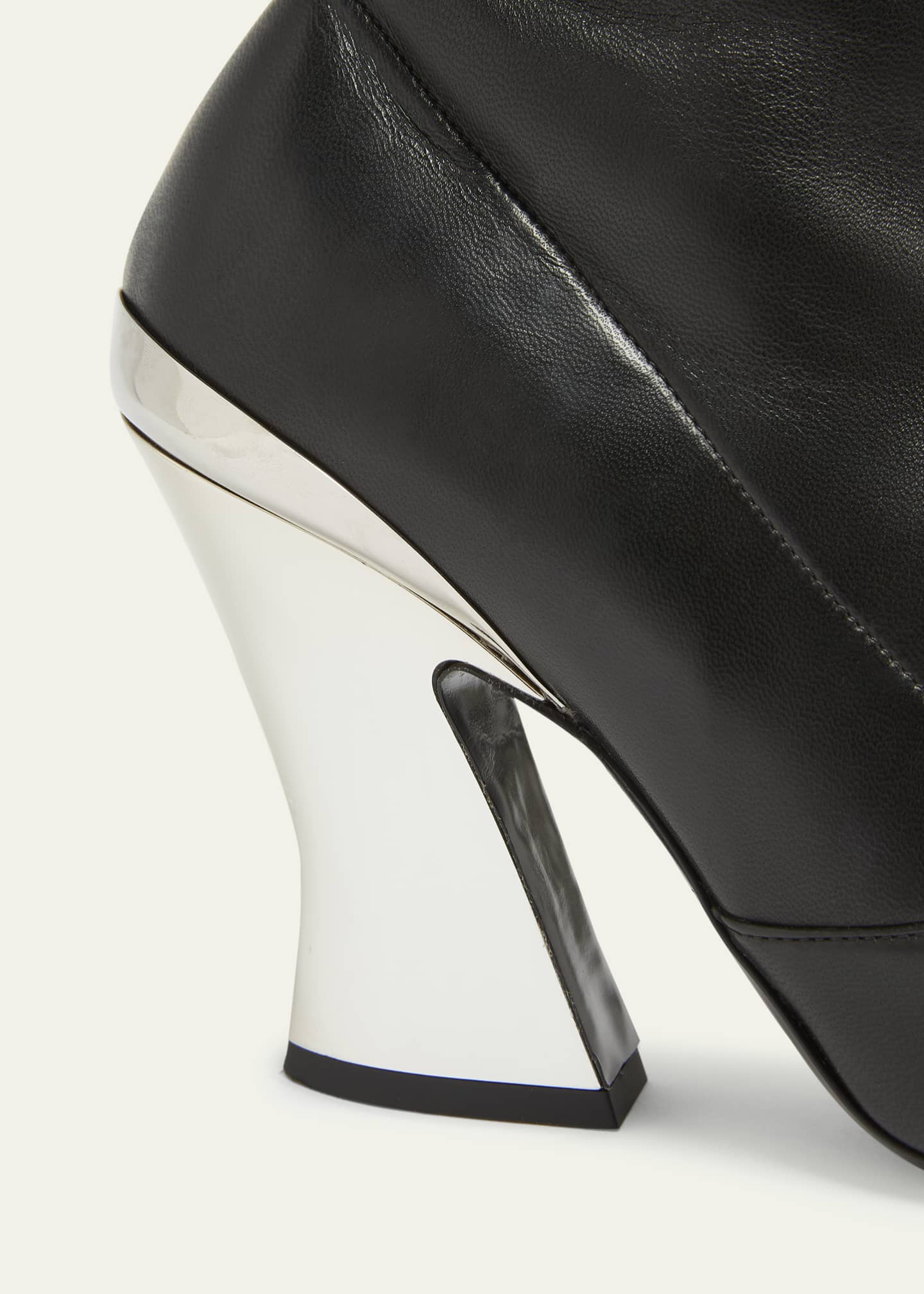 Givenchy Leather Metallic Sculpted-Heel Ankle Booties - Bergdorf Goodman